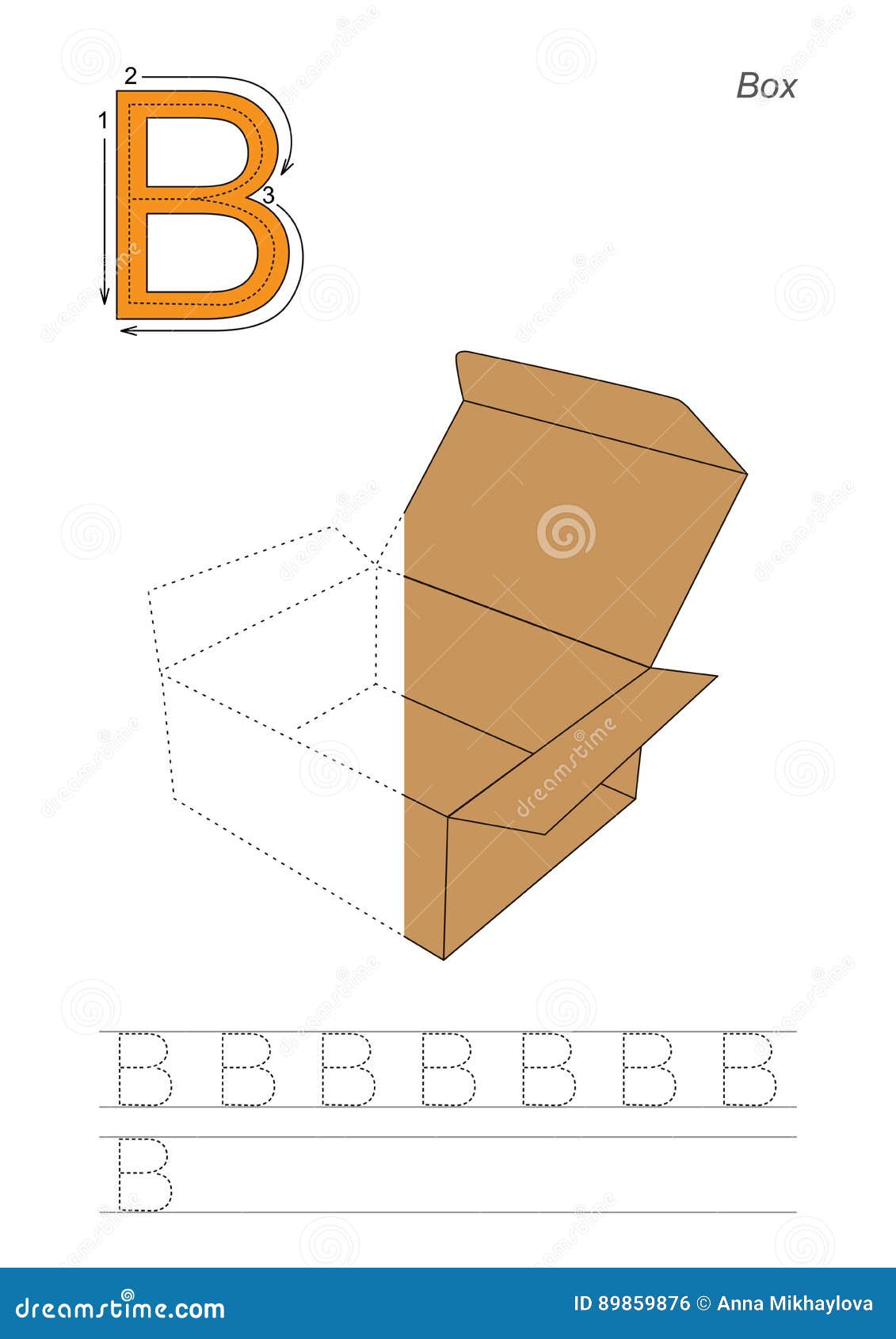 Half Trace Game for Letter B. the Box. Stock Vector - Illustration of ...