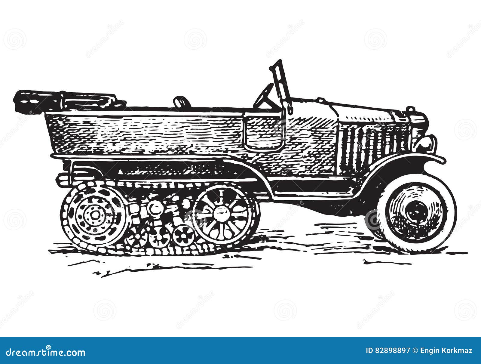 Half-track illustration de vecteur. Illustration du invention - 82898897
