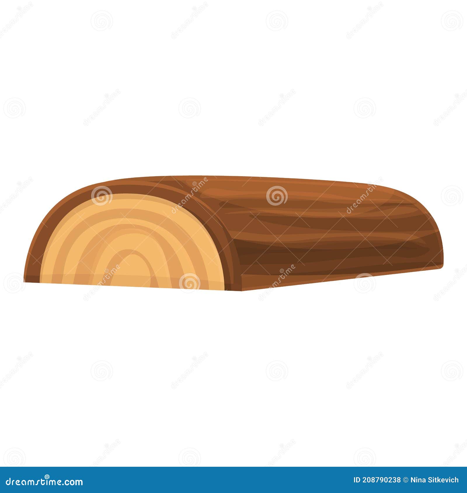 Half Tree Trunk Icon, Cartoon Style Stock Vector - Illustration of icon ...