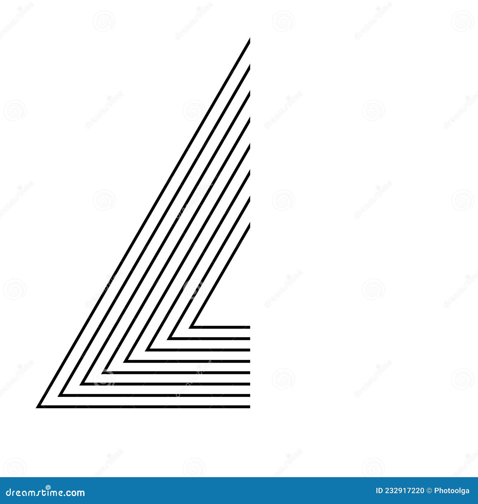 Half Triangle Black Few Triangles Vector Illustration. One in One ...