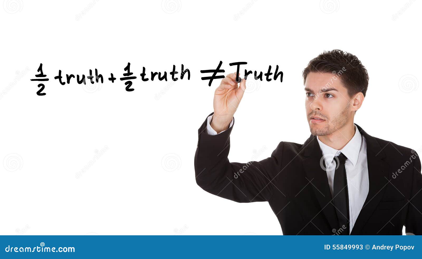 Half Truth and Half Truth Does Not Equal Truth Stock Image - Image of ...
