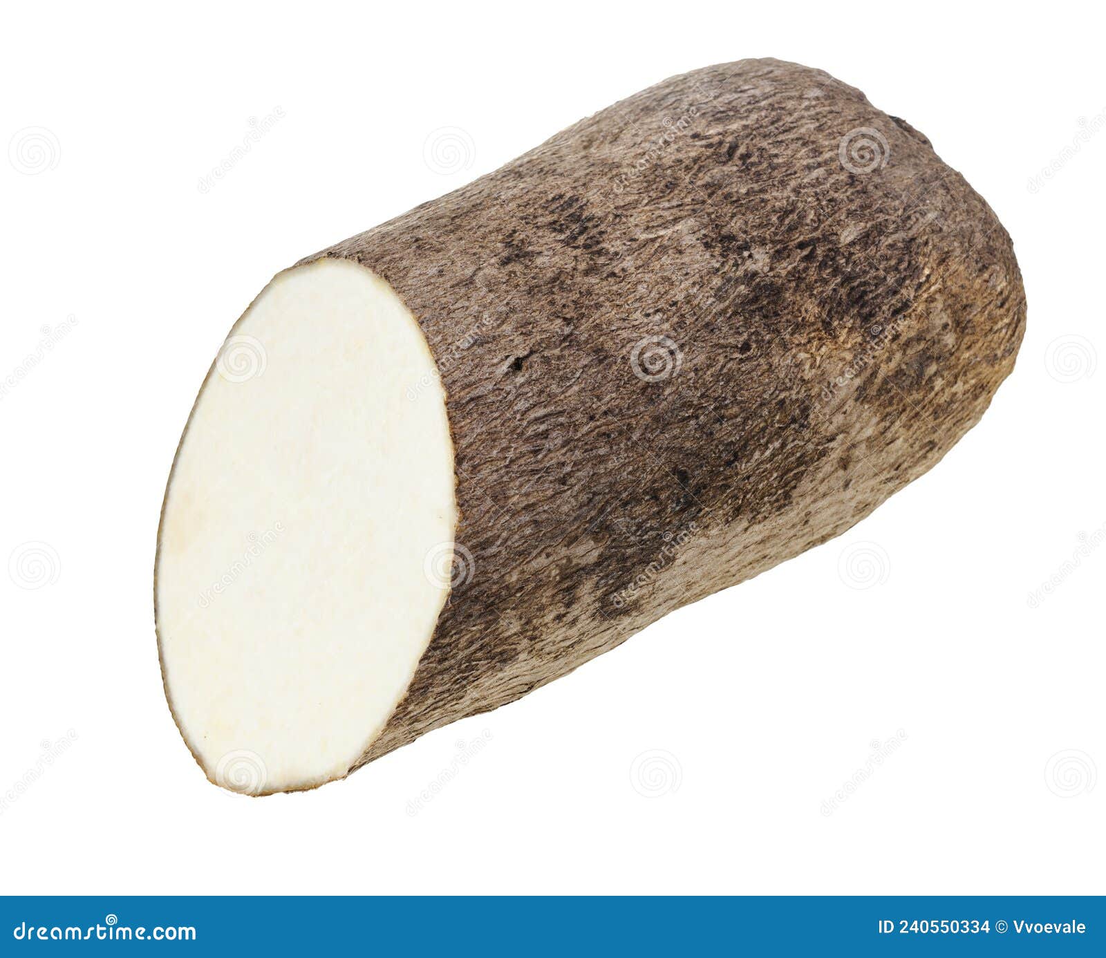 Half of Tuber of African Yam Isolated on White Stock Photo - Image of ...