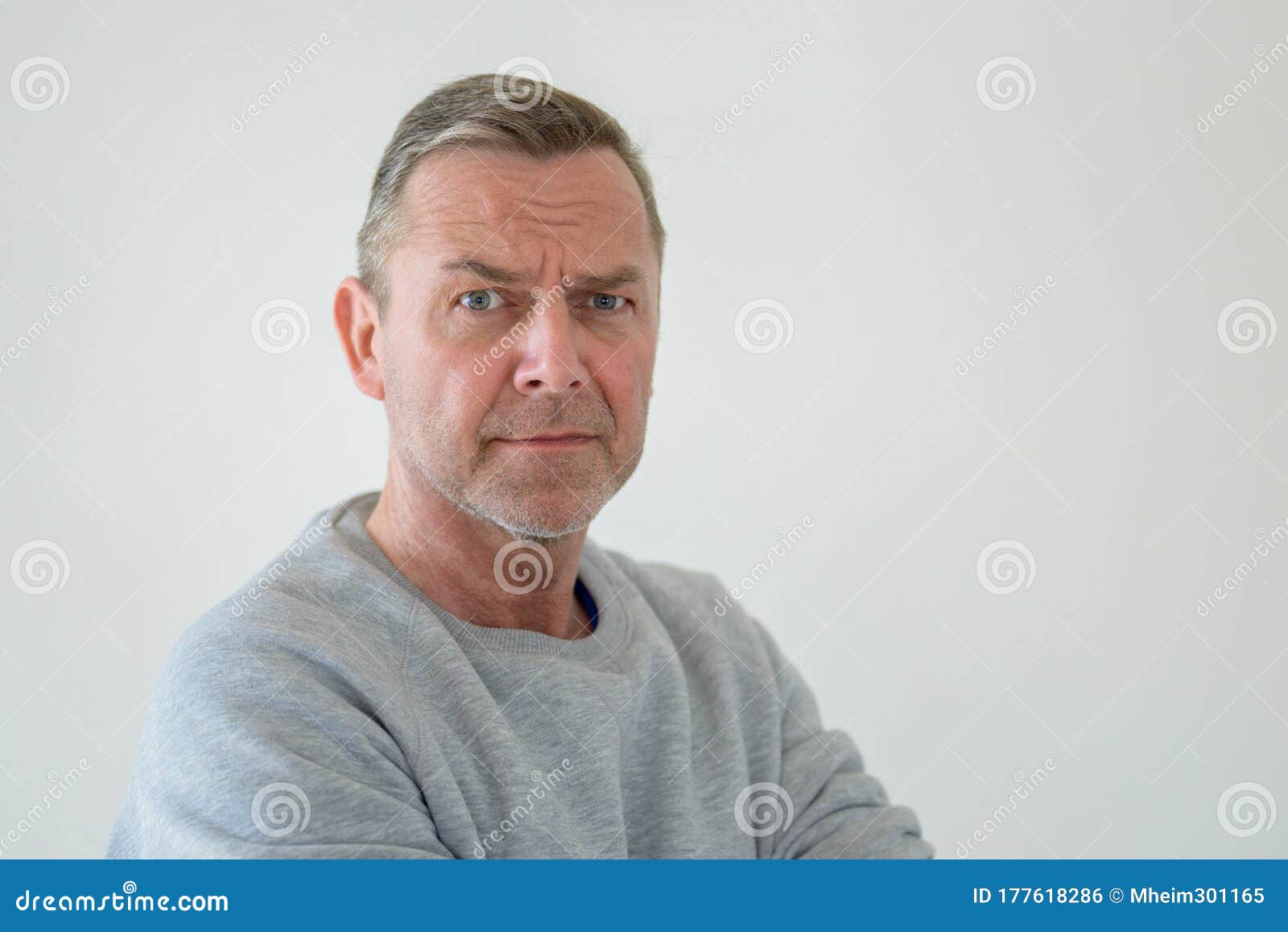 Half-turn Bust Portrait of Middle-aged Man Stock Photo - Image of ...