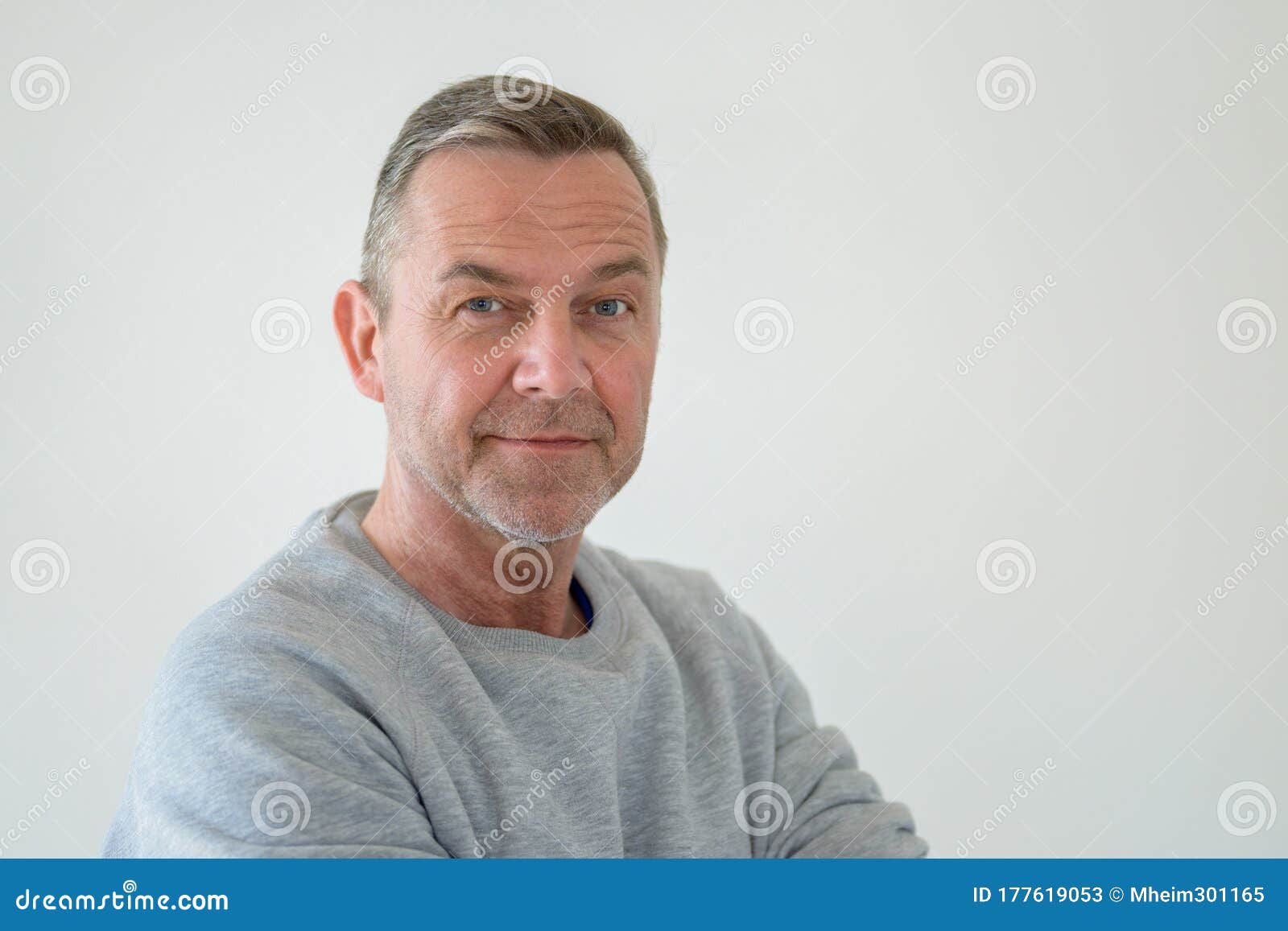 Half-turn Bust Portrait of Middle-aged Man Stock Image - Image of ...