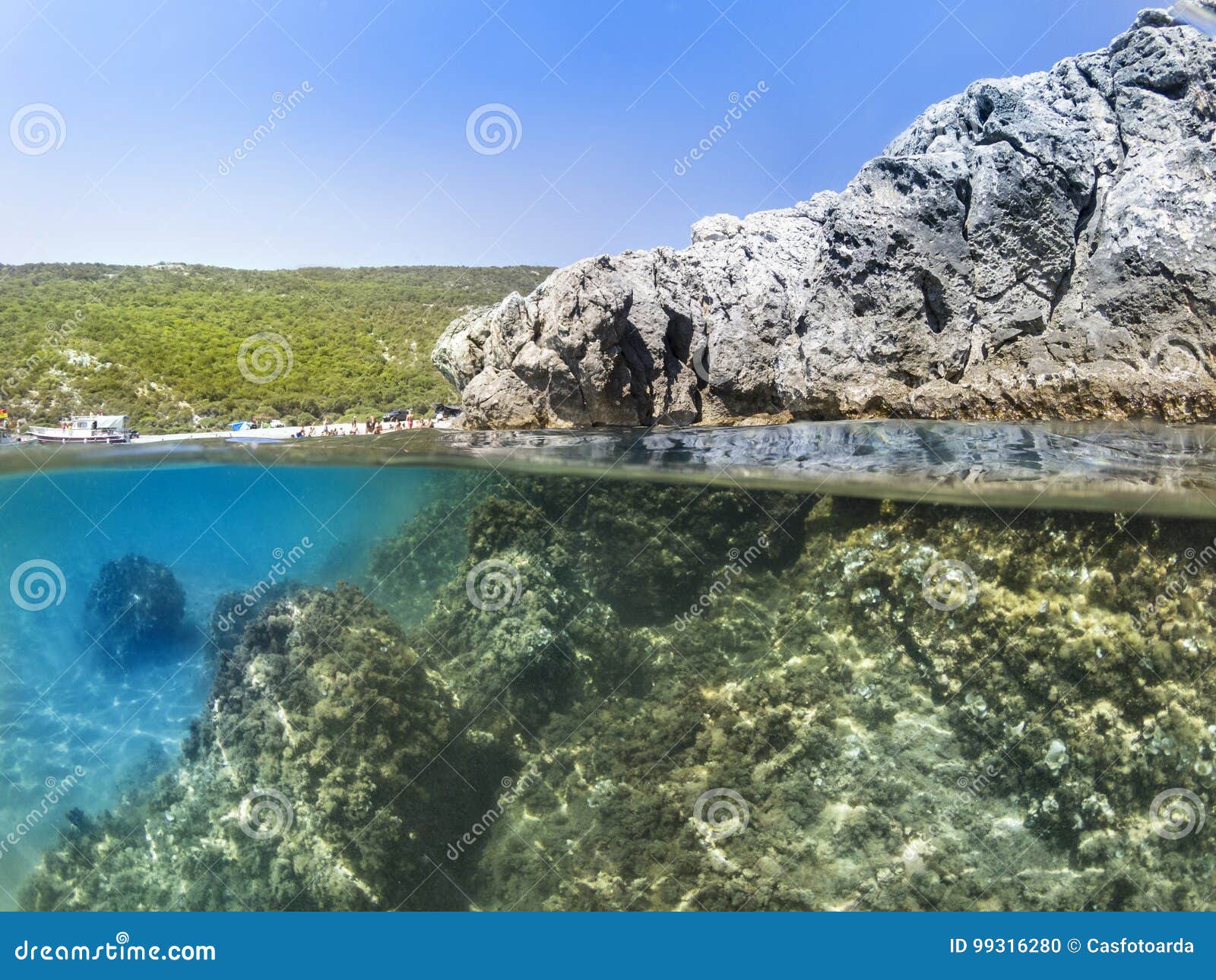 Half Underwater Portrait Of A Girl Swim In The Sea Royalty-Free Stock ...