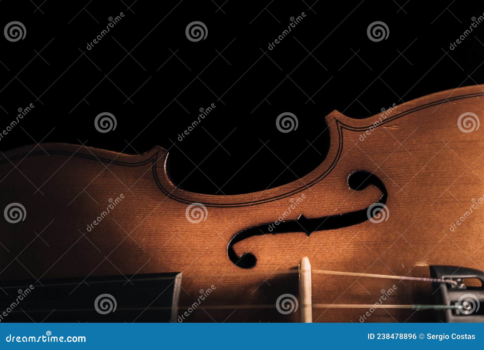 Half Violin and Dark Copyspace Stock Photo - Image of melody, culture ...