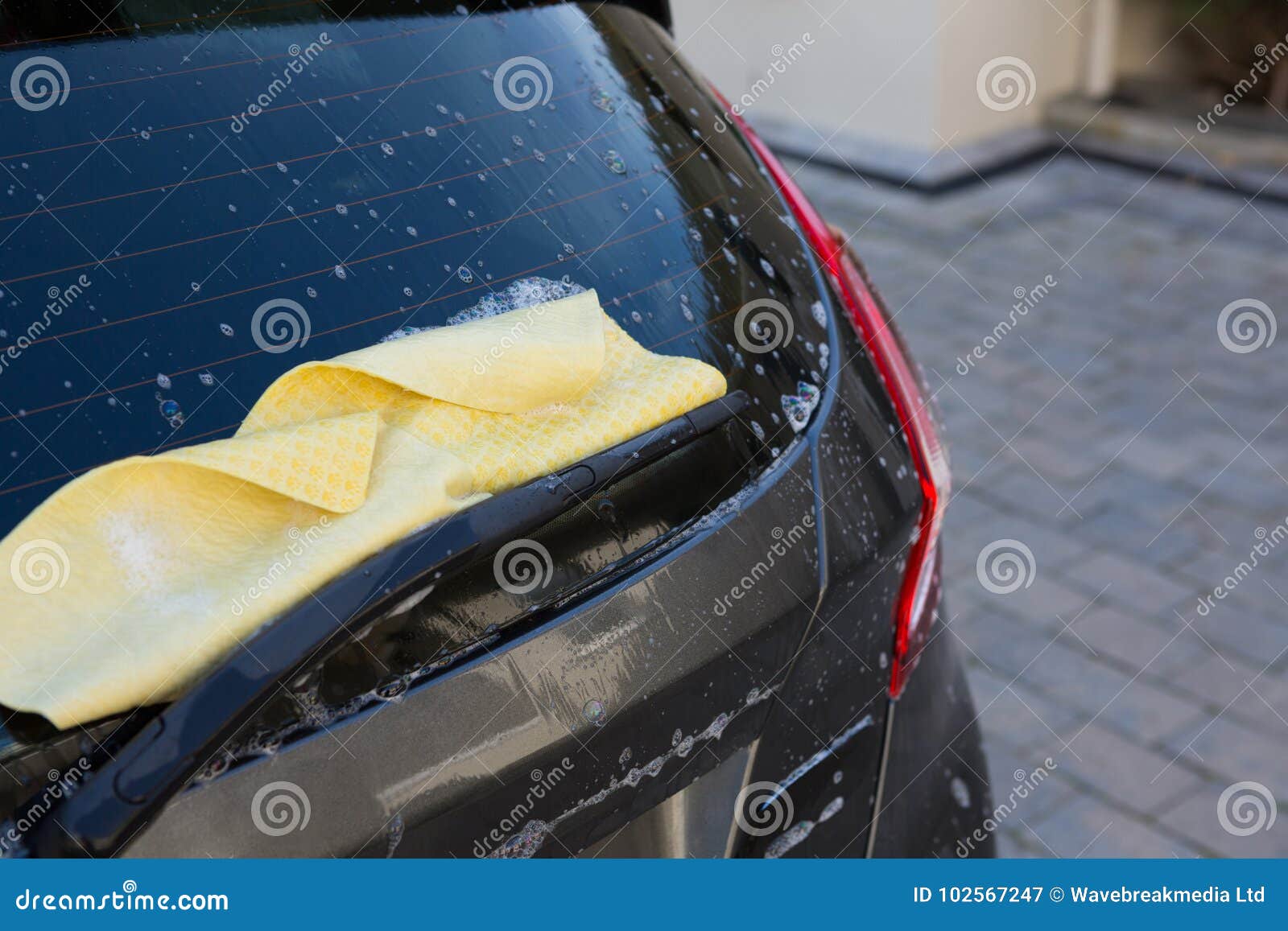 Half Washed Car with Soap Foam Stock Image - Image of lifestyle ...