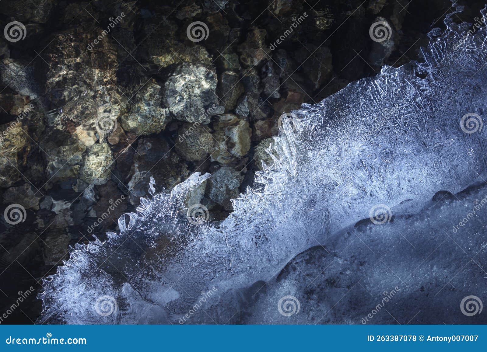 Half water and half ice stock photo. Image of tibet - 263387078