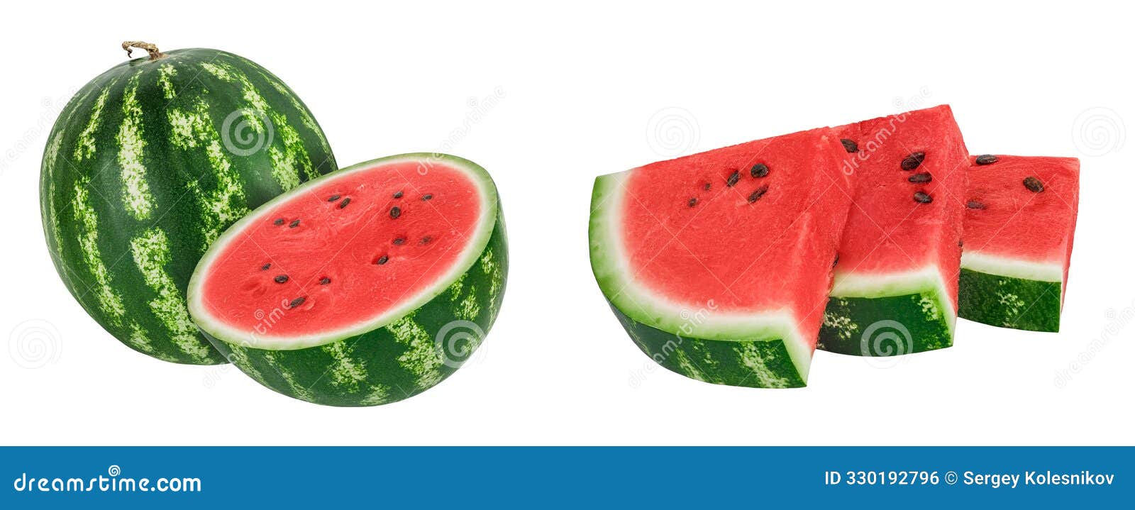 Half of Watermelon Isolated on White Background with Full Depth of ...