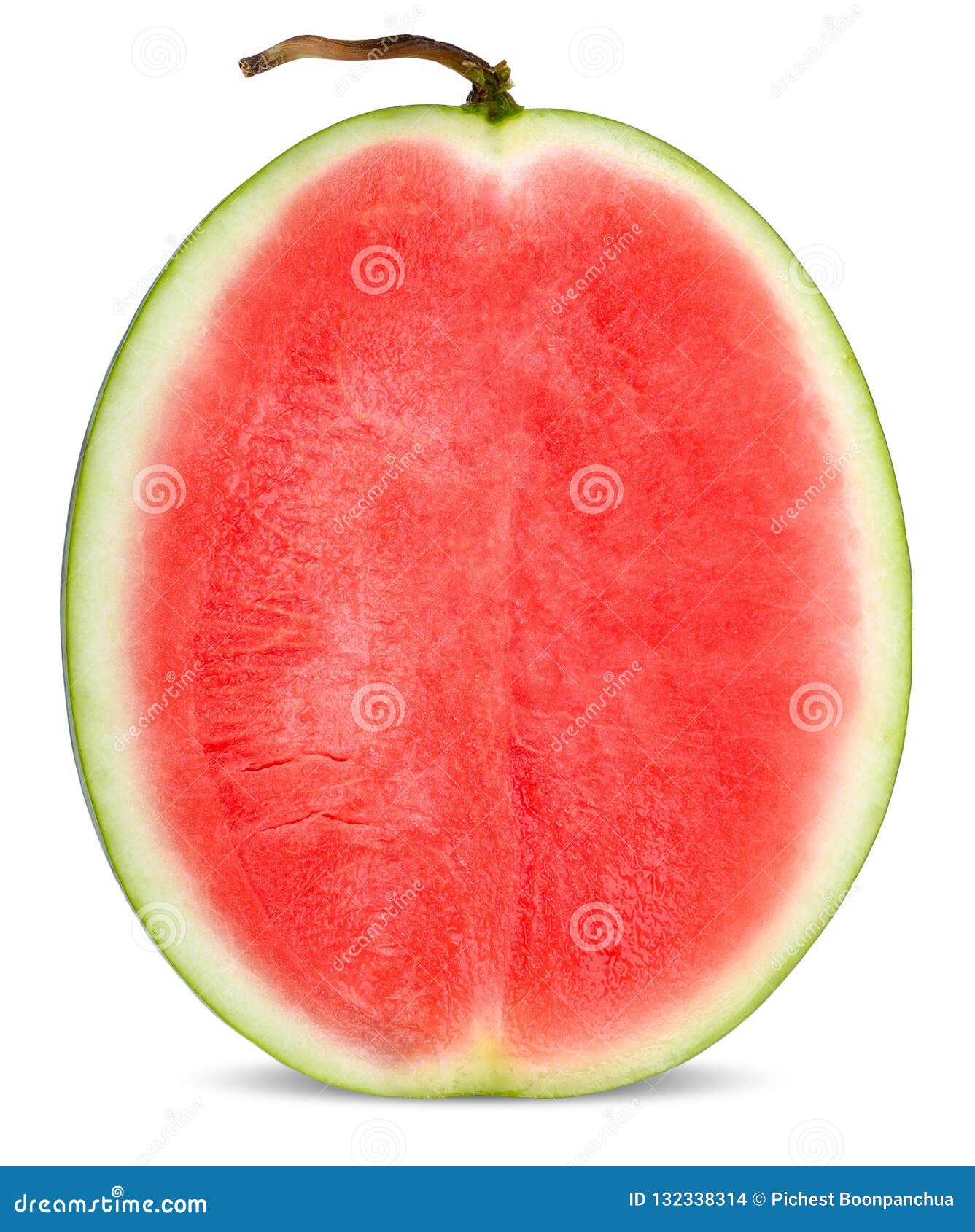 Half Watermelon With Seeds Next To Whole Watermelon Isolated On Stock ...