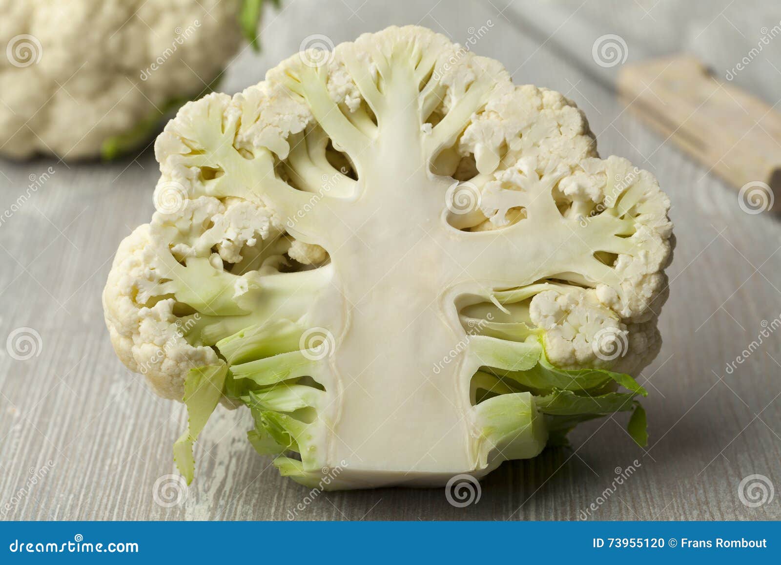 Half White Cauliflower Close Up Stock Photo - Image of fresh, healthy ...