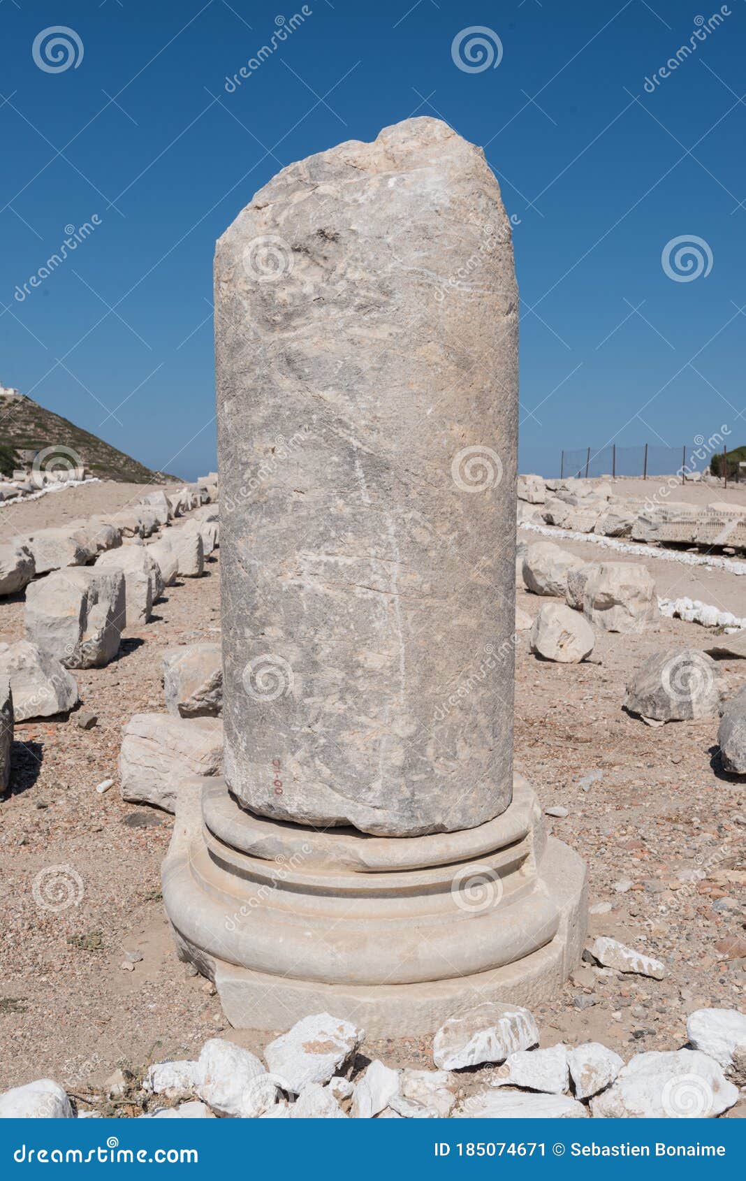 Half Marble Column in Greece Stock Image - Image of corinthian ...