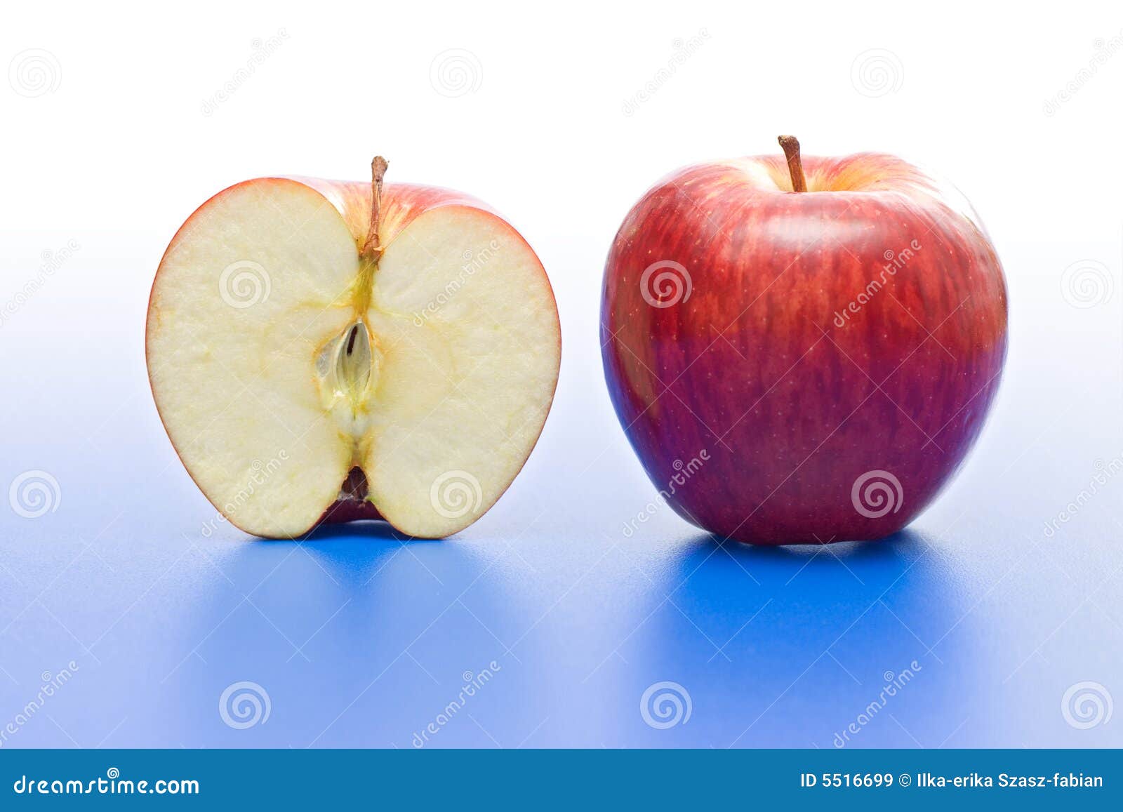 Half and whole apple stock image. Image of fresh, food - 5516699