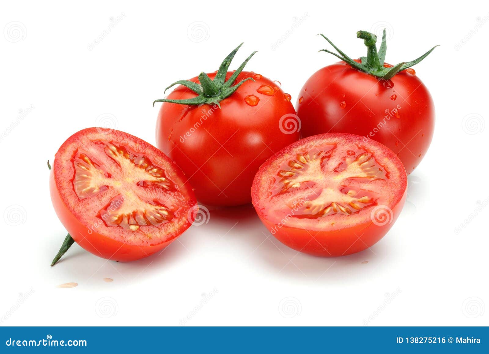 Half and Whole Fresh Tomatoes Stock Photo - Image of ripe, diet: 138275216