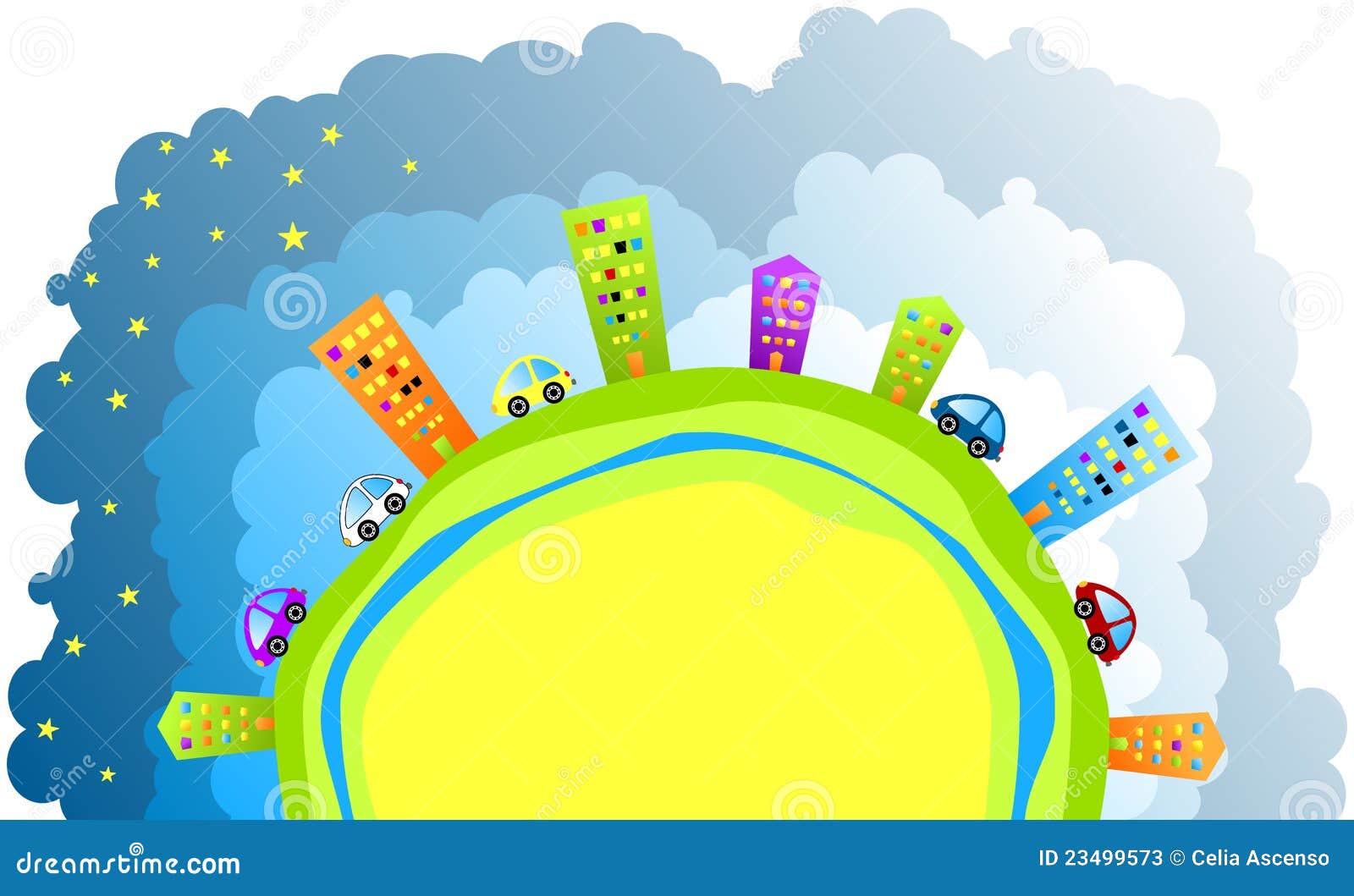 Half world cityscape stock illustration. Illustration of earth - 23499573