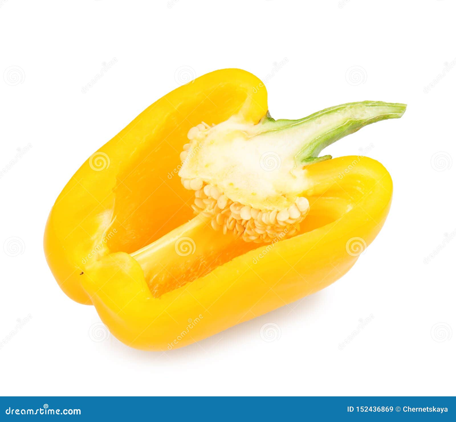 Half of Yellow Bell Pepper on White Stock Image - Image of eating ...