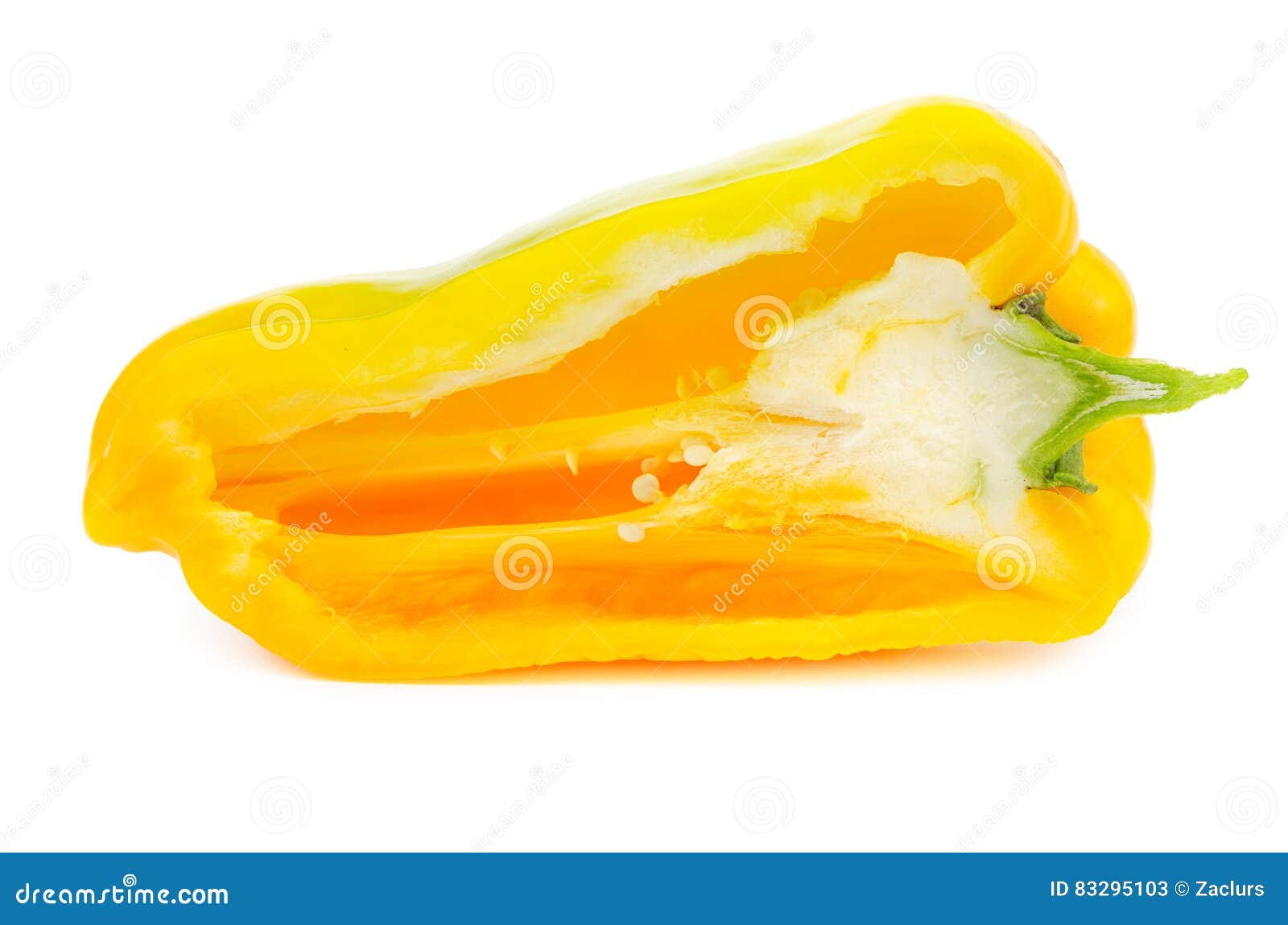 Half of Yellow Bell Pepper Isolated on White Stock Image - Image of ...