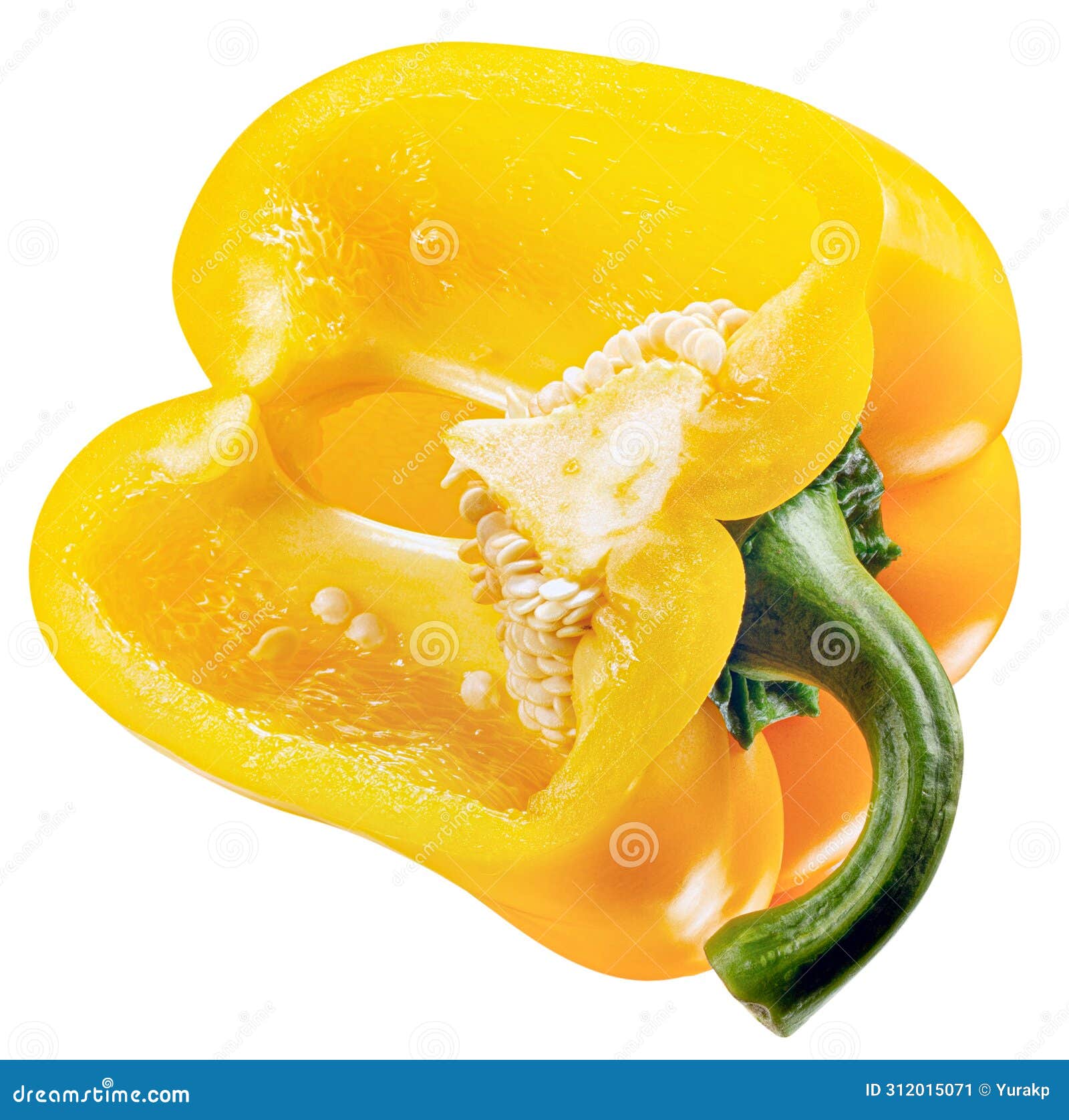 Half of Yellow Bell Pepper Isolated on the White Background. Clipping ...