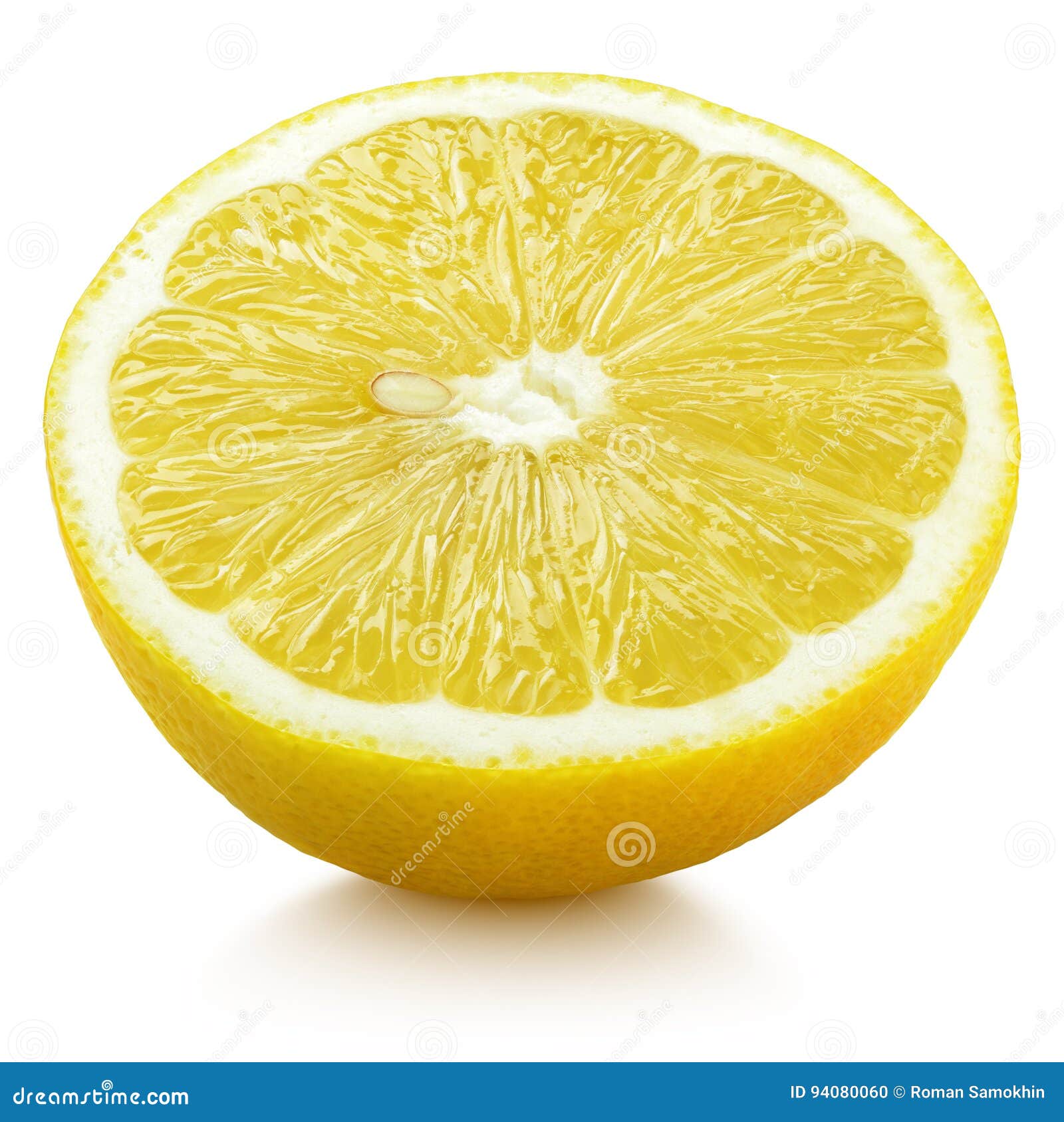 Half of Yellow Lemon Citrus Fruit Isolated on White Stock Photo - Image ...