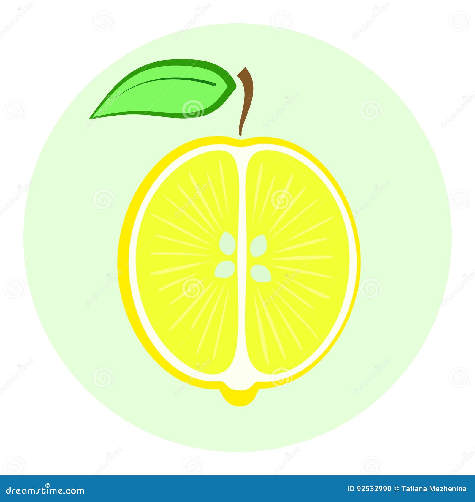 Half Yellow Lemon Icon, Lemon Split in a Half Stock Illustration ...