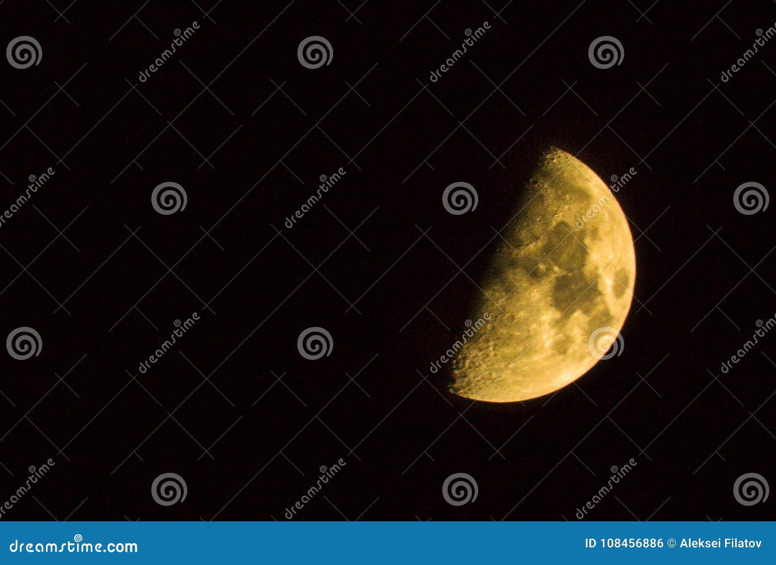 Half yellow moon stock photo. Image of moon, night, science - 108456886