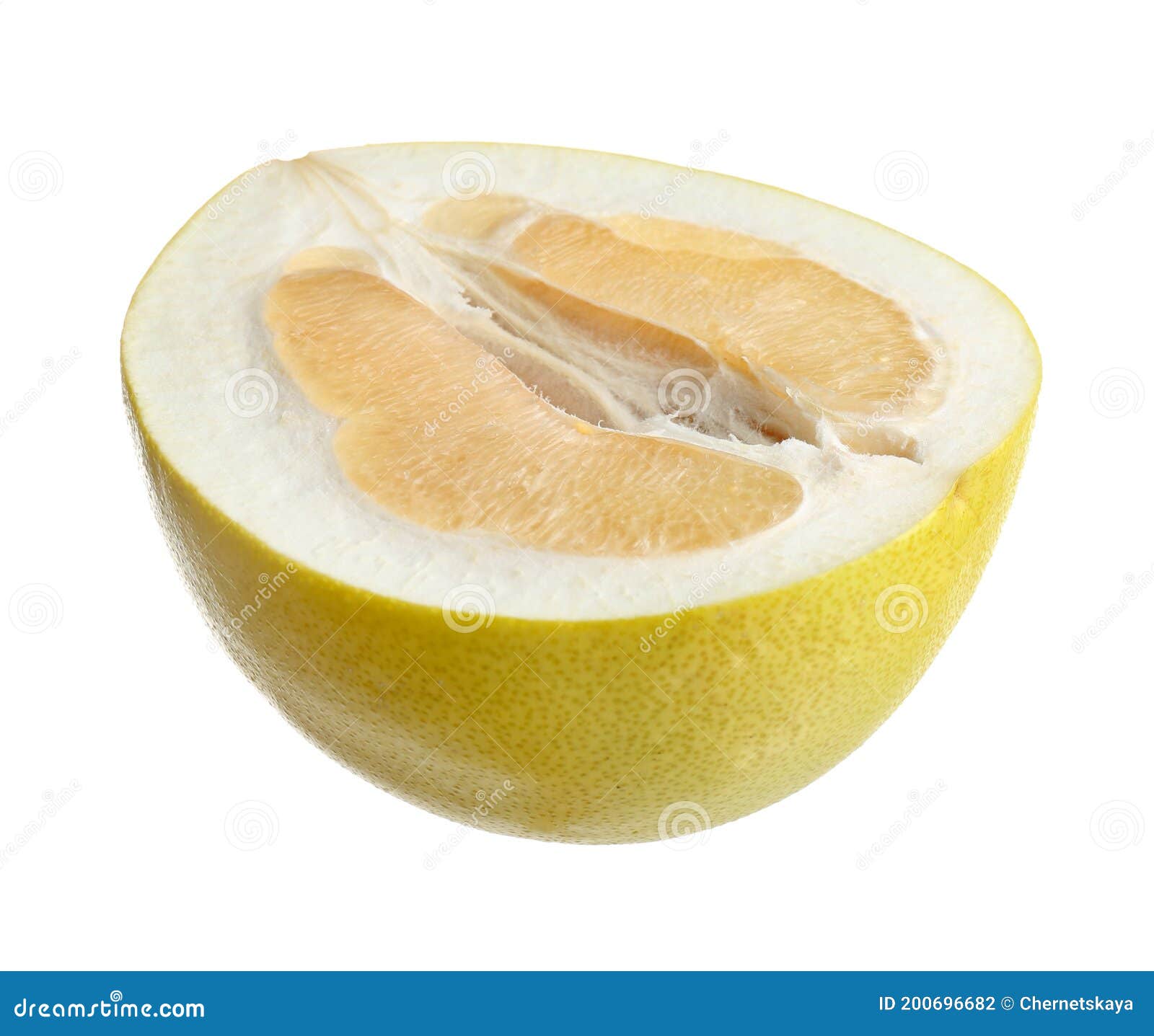 Half of Yellow Pomelo Fruit Isolated on White Stock Photo - Image of ...
