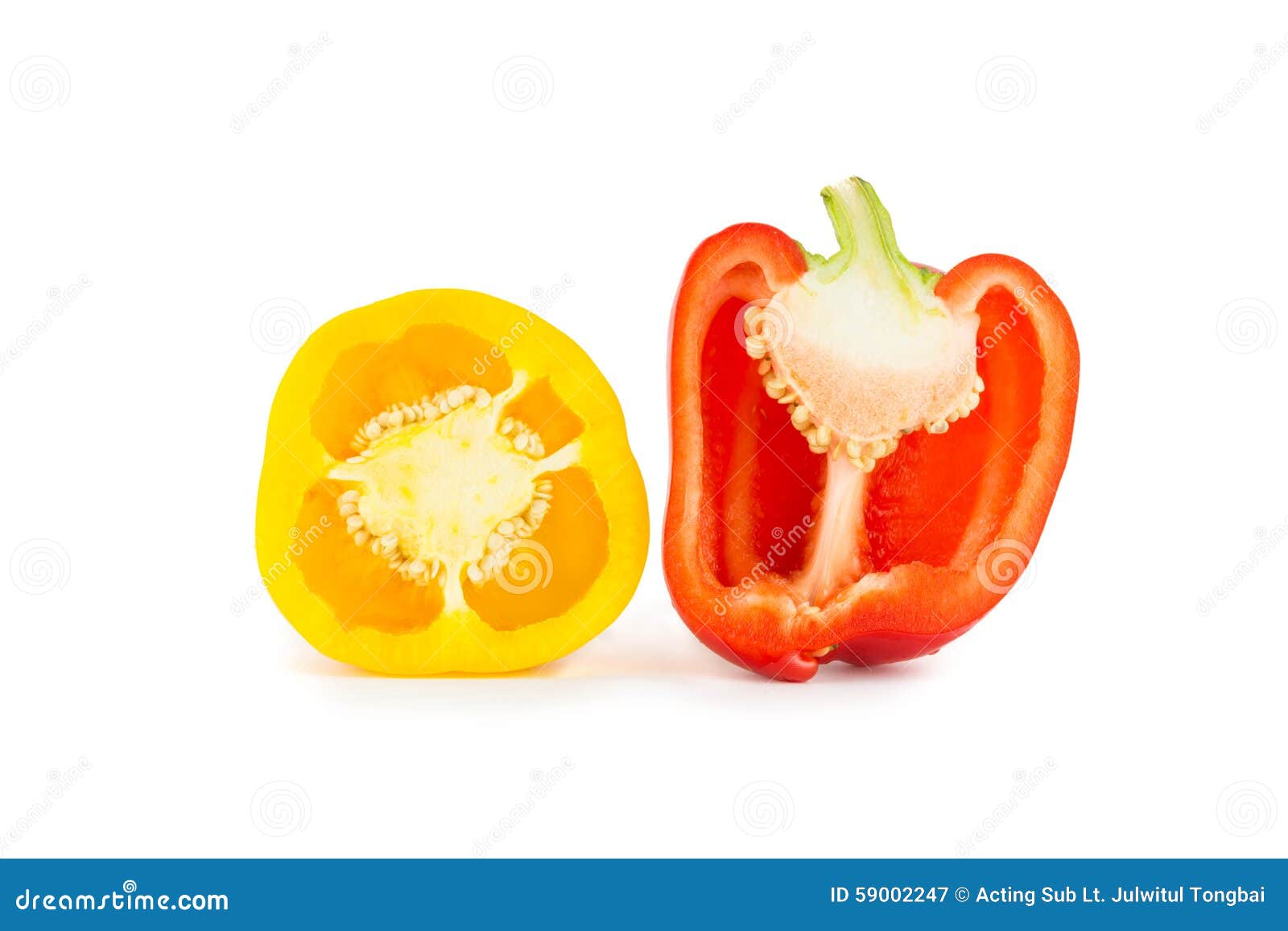 Half of Yellow and Red Bell Peppers Stock Image - Image of dinner ...