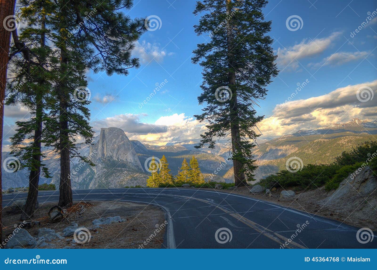 Halfdome from Glacier Point Road Stock Photo - Image of frozen, forest ...