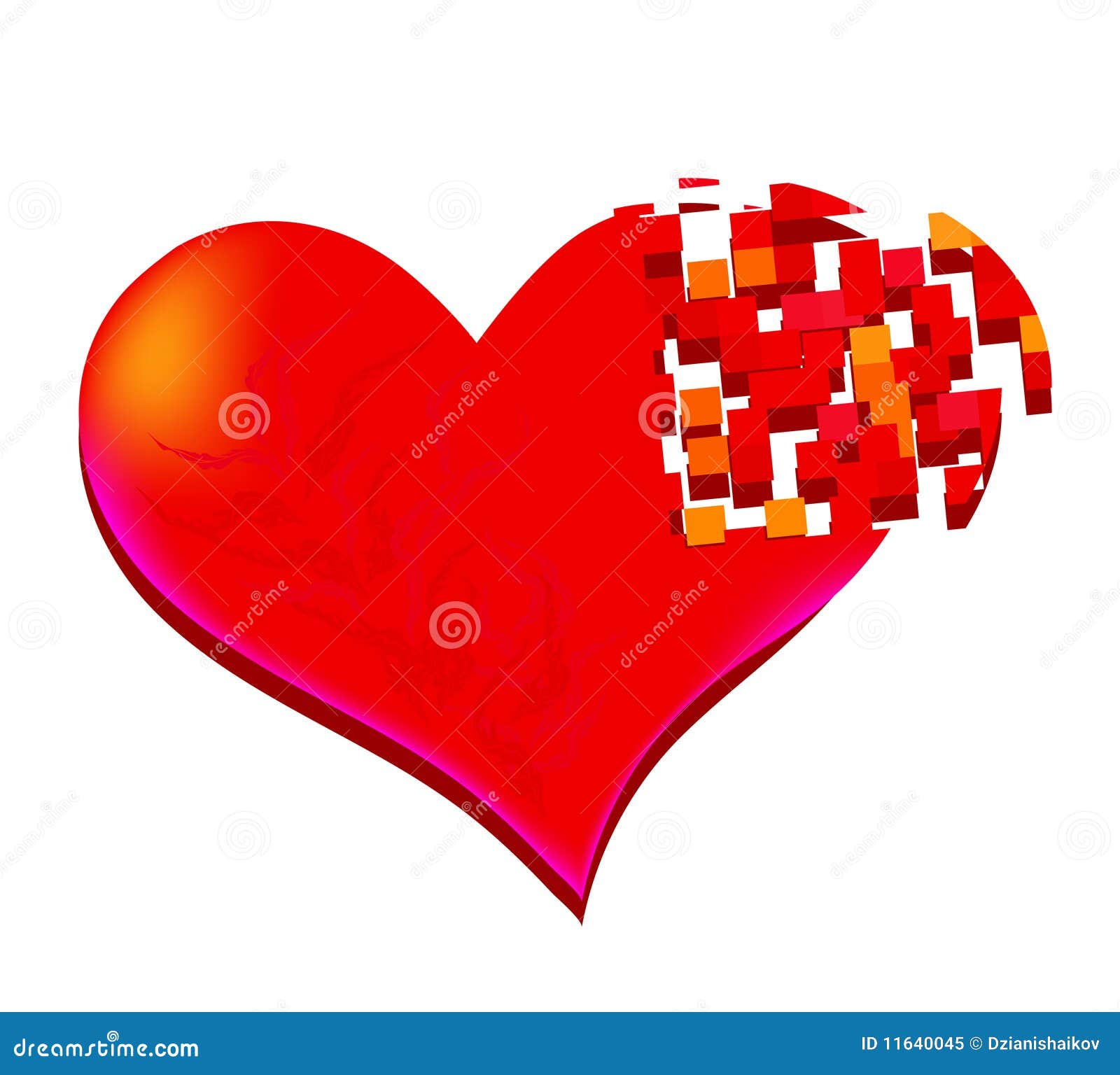 Halfheart stock vector. Illustration of spilt, fragment - 11640045