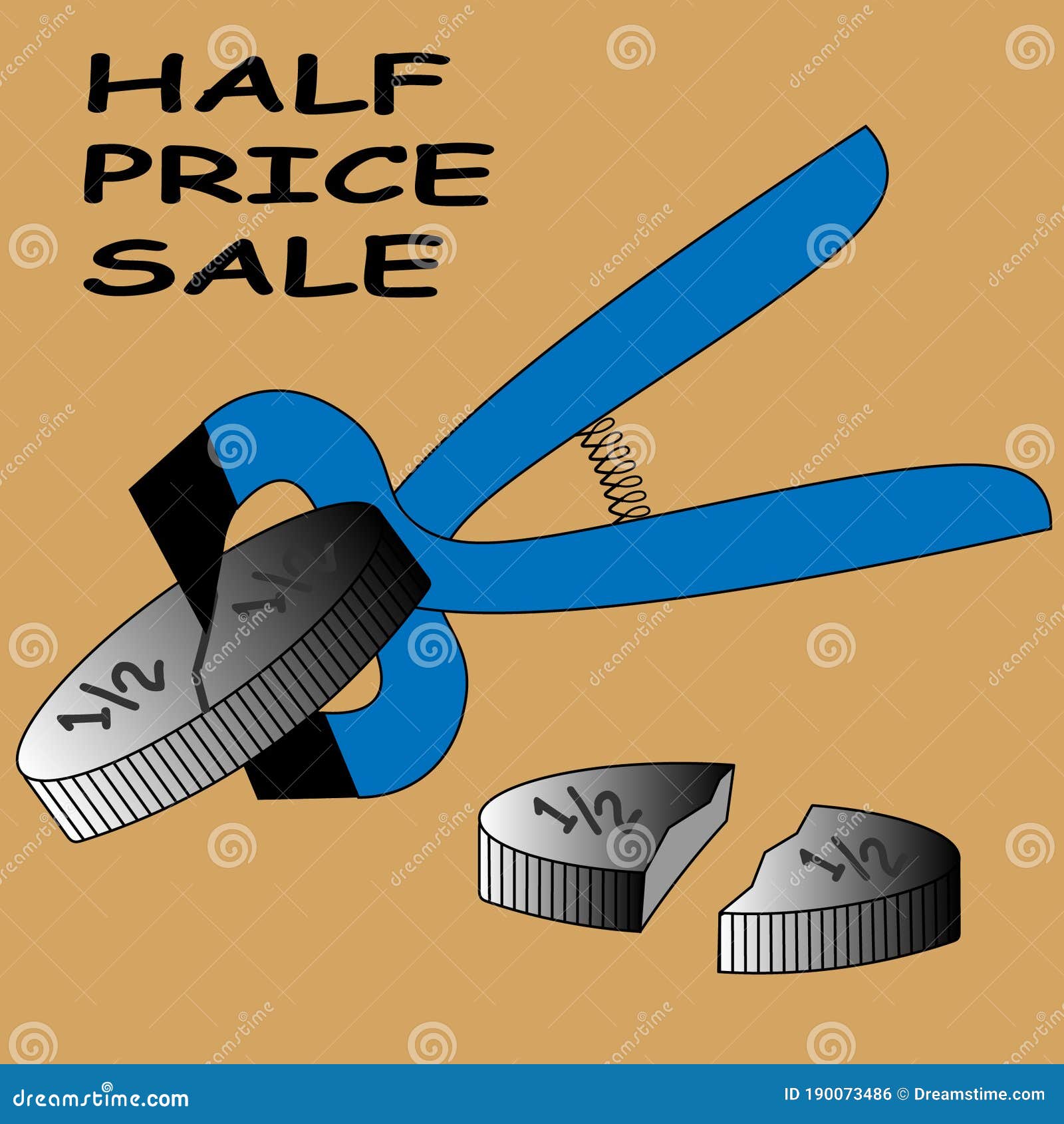 HalfPrice stock vector. Illustration of icon, nippers - 190073486