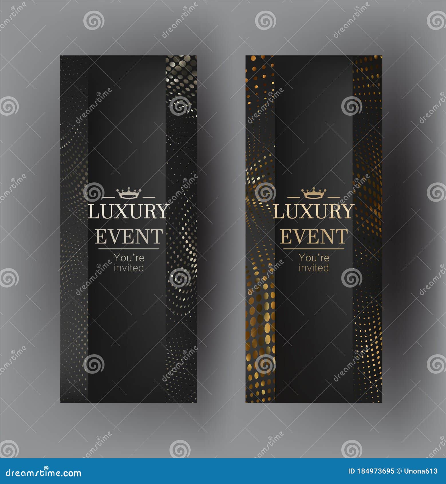 Vip Invitation Vertical Cards with Wavy Halftone Effect. Stock Vector ...