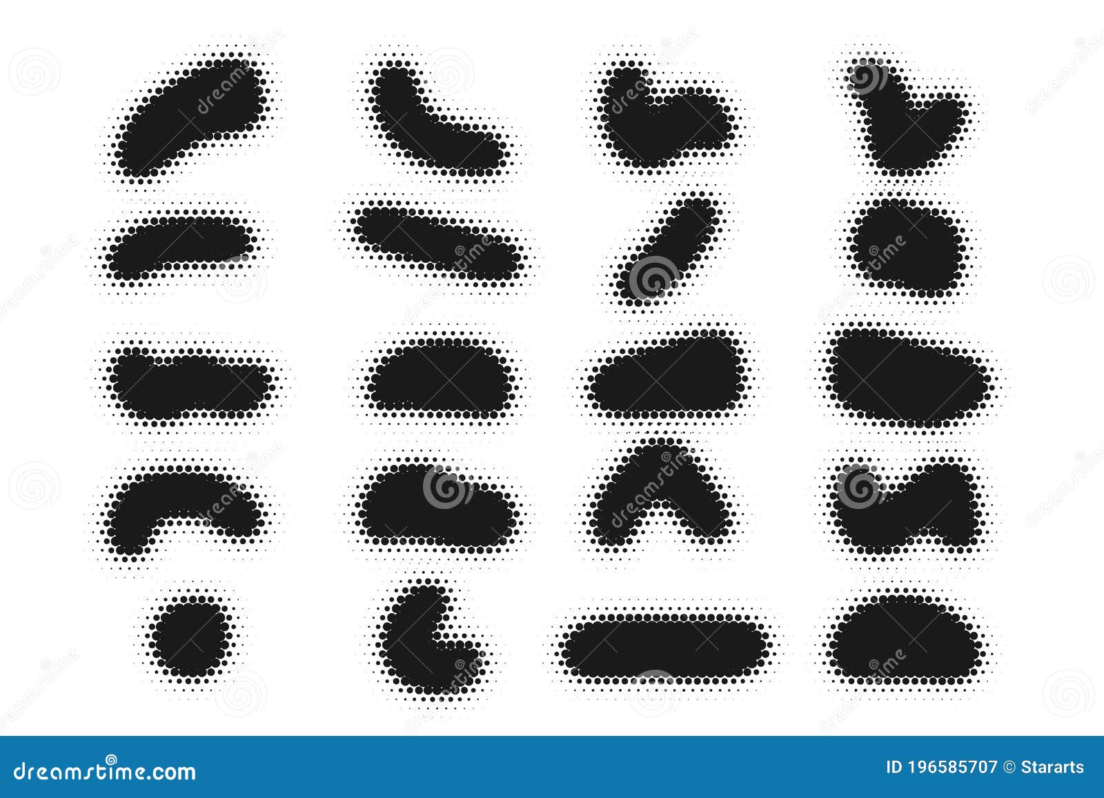 Halftone Abstract Classic Shapes Collection Design Stock Vector ...