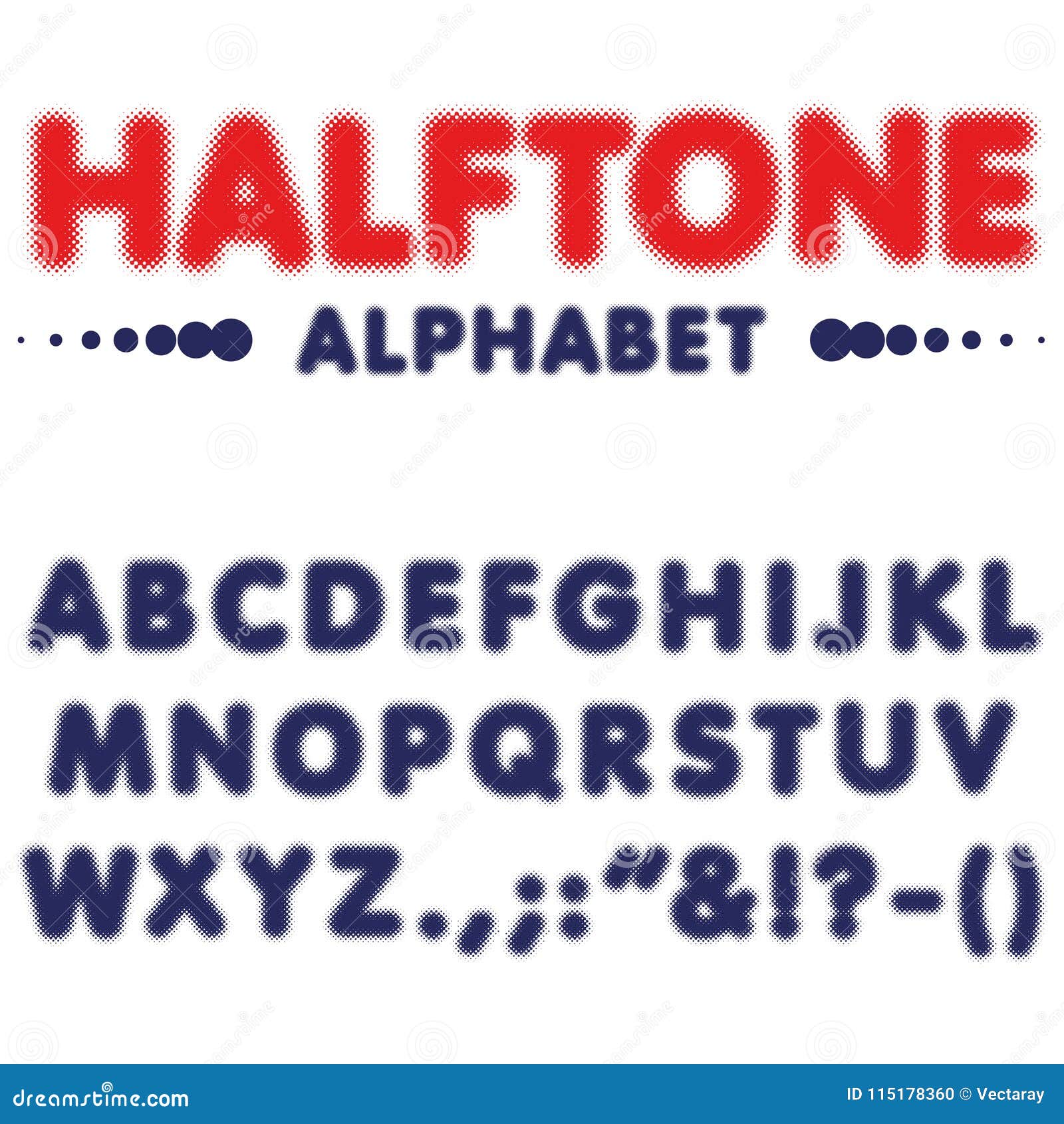 Halftone Alphabet Font Typeface in Vector Format Stock Illustration ...