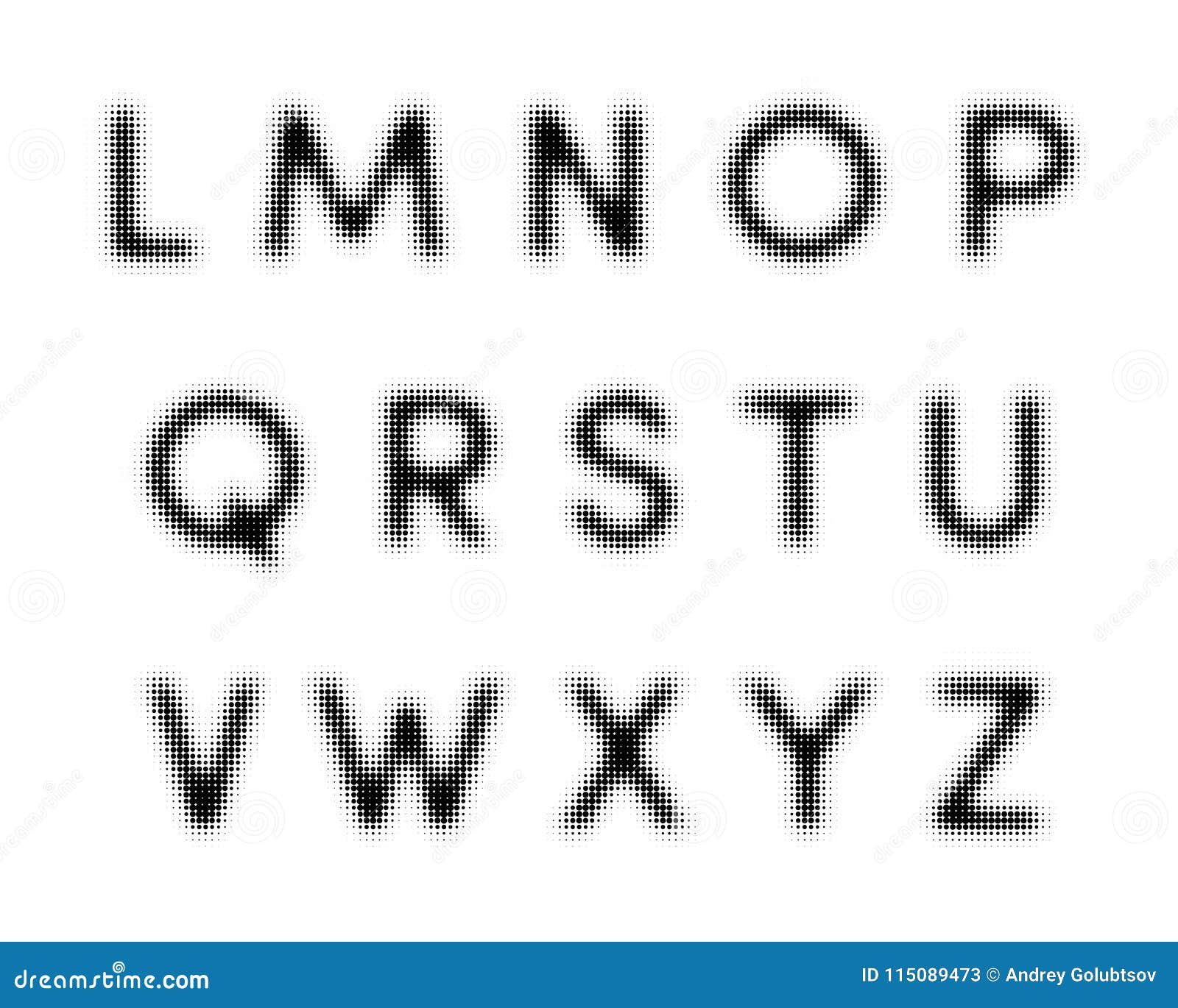 Halftone Alphabet Font Vector Dot Letters Stock Vector - Illustration ...