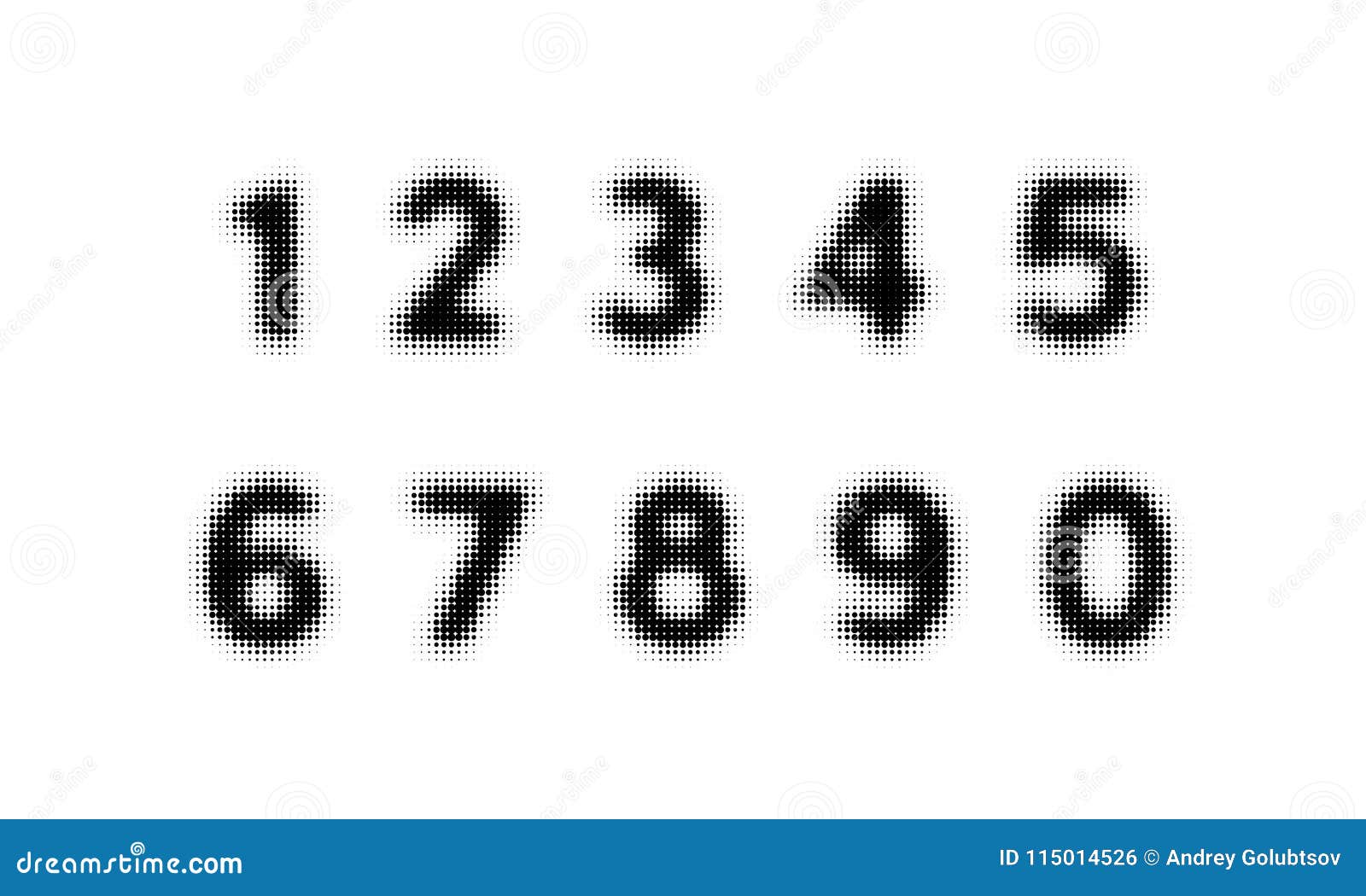 Halftone Alphabet Font Vector Dot Numbers Stock Vector - Illustration ...