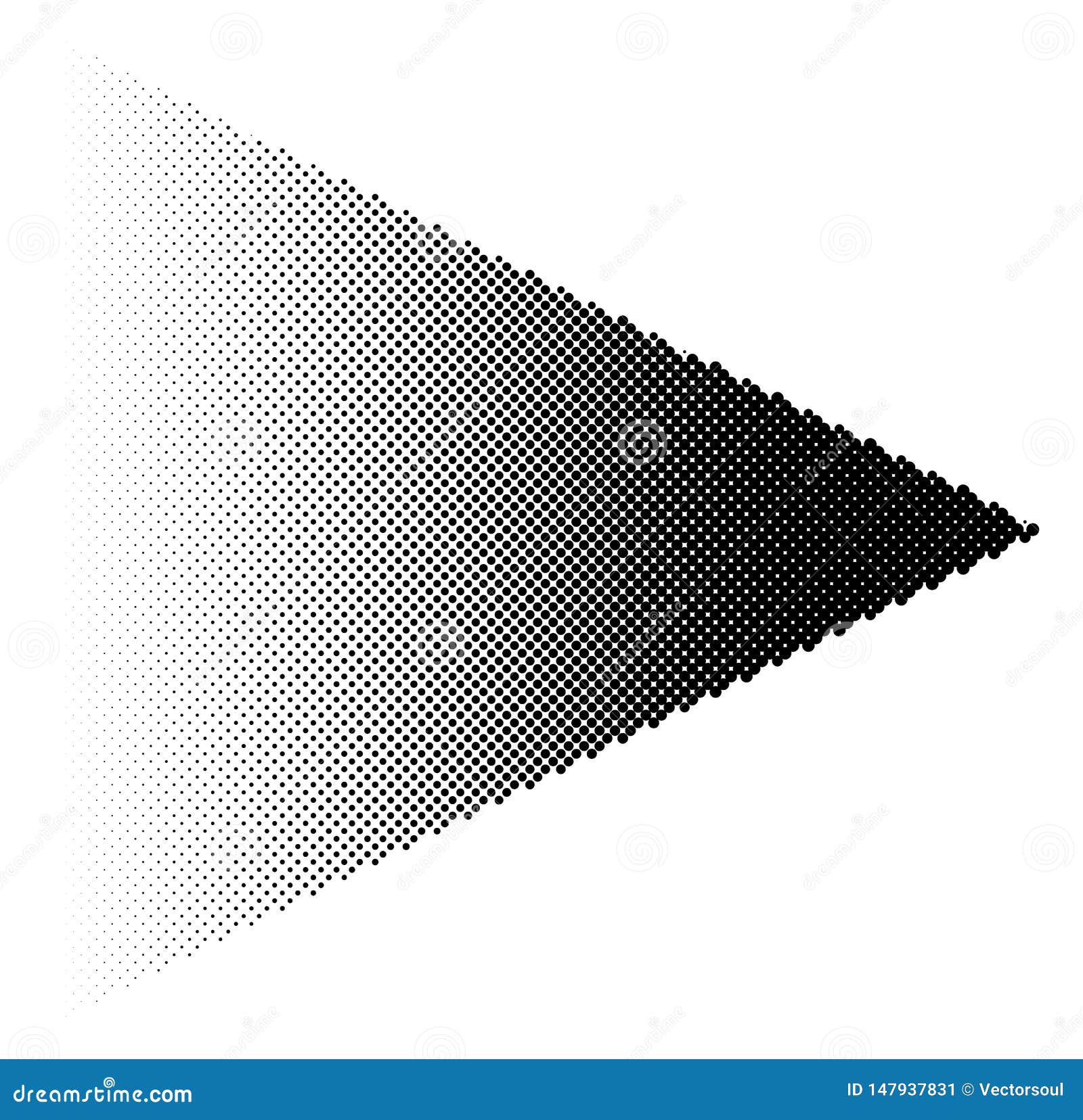 Halftone Arrow with Fading Gradient. Half-tone Arrow Shape Stock Vector ...