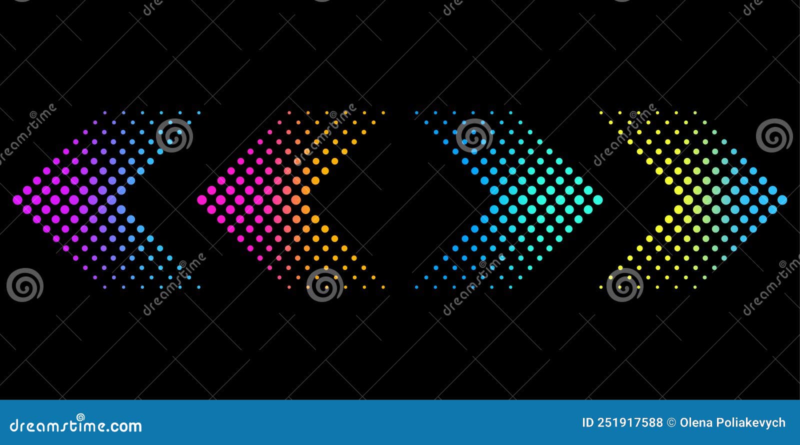 Halftone Arrows. Color Web Arrow With Dots. Colorful Dotted Moving ... Halftone Arrows. Color Web Arrow With Dots. Colorful Dotted Moving ...