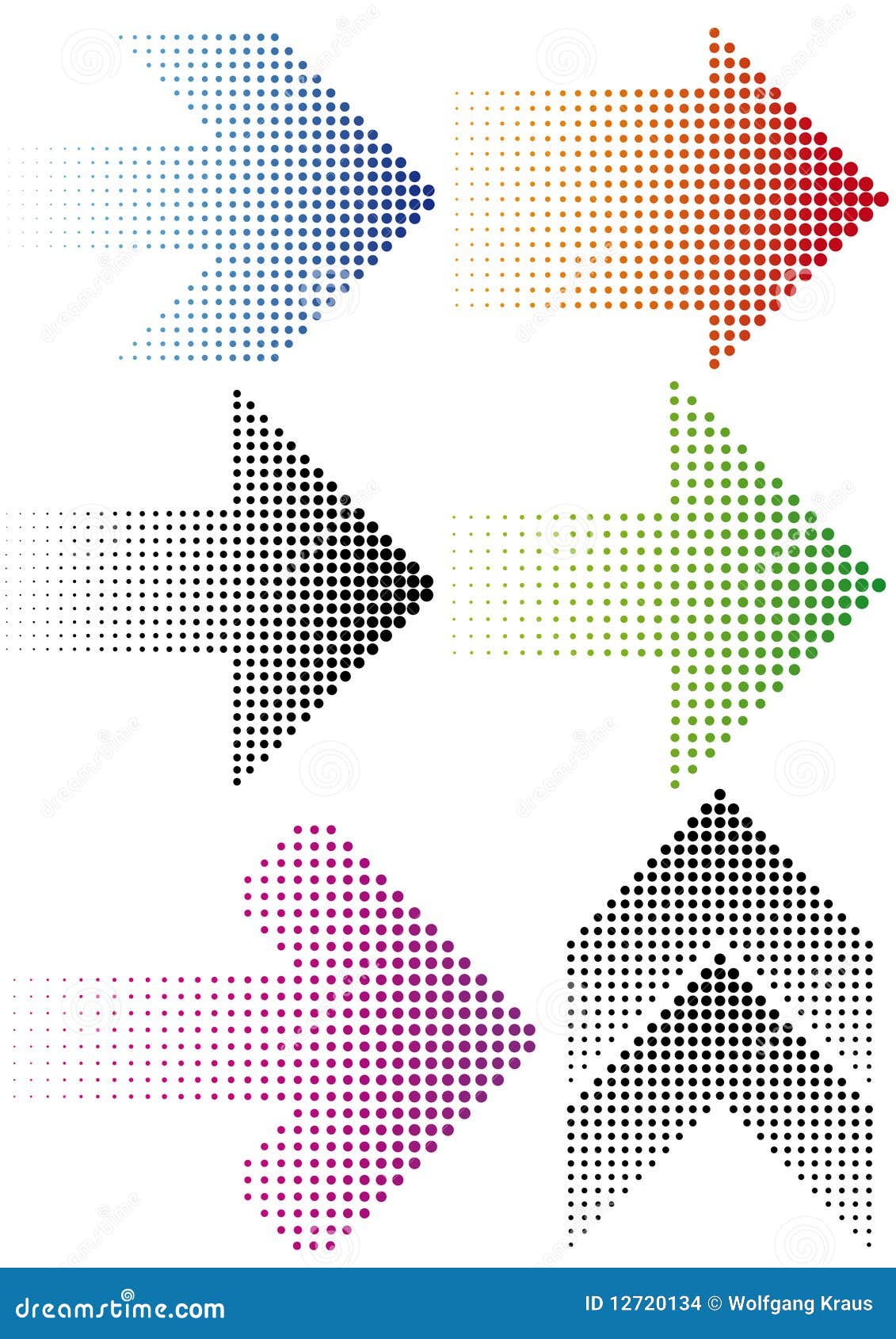 Halftone arrows, vector stock vector. Illustration of gradient - 12720134