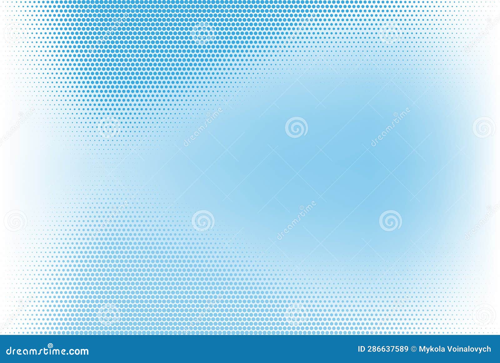 Halftone Vector Background, Small Blue Dots on Blue White Background ...
