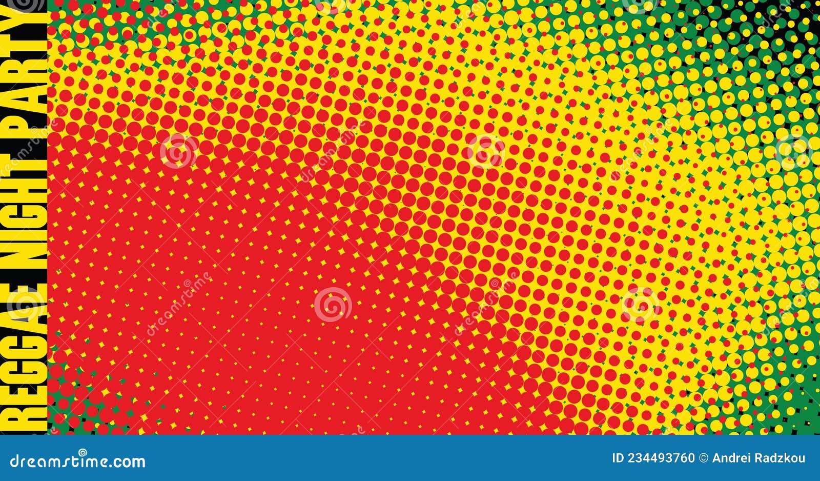 Halftone Background for Reggae Night Party Flyer. Vector Pattern Stock ...
