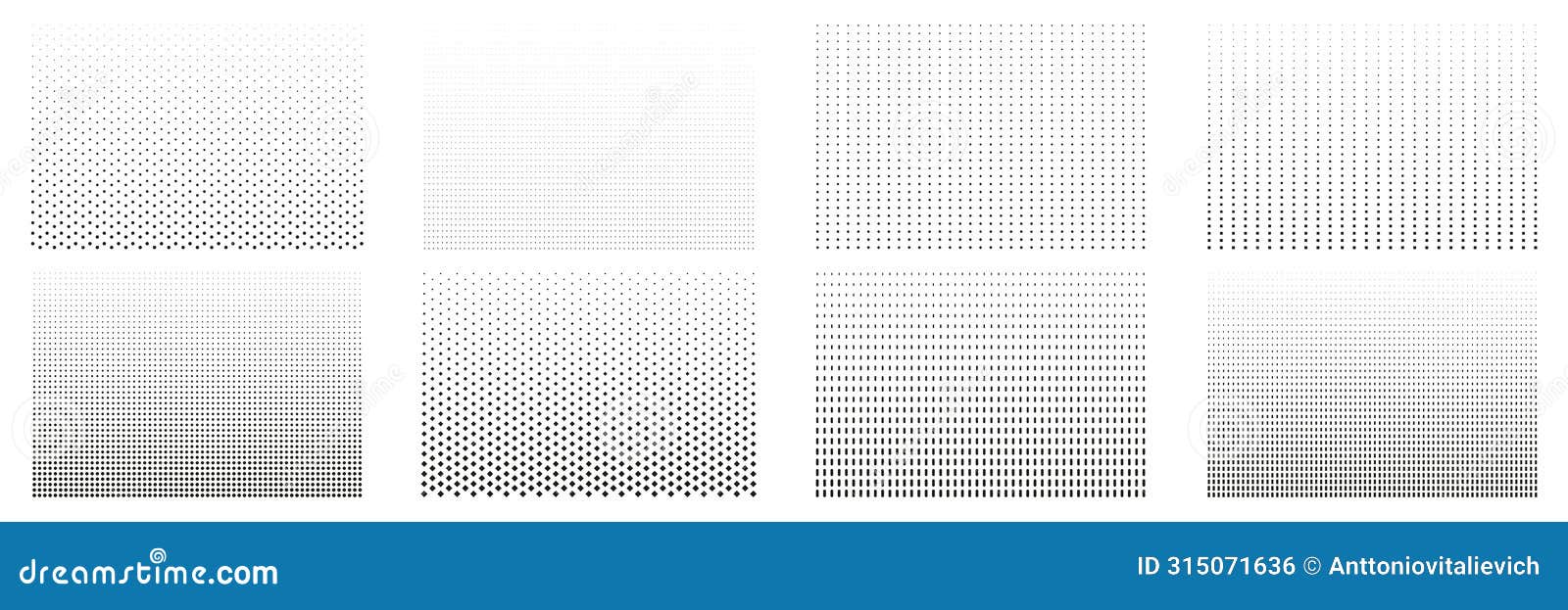 Halftone Backgrounds with Linear Gradients. Half Tone Patterns with Dot ...