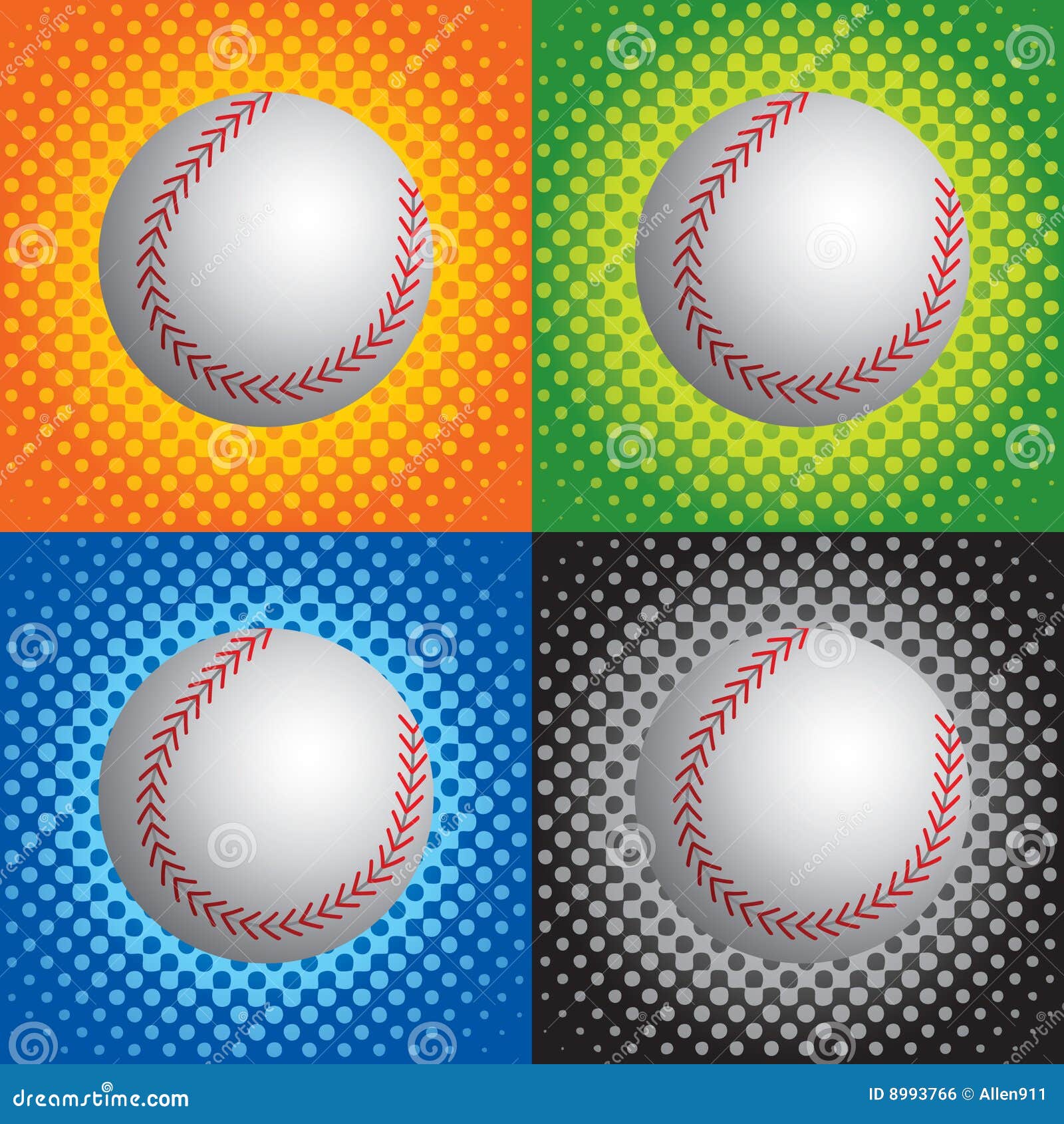 Halftone baseballs stock vector. Illustration of catch - 8993766
