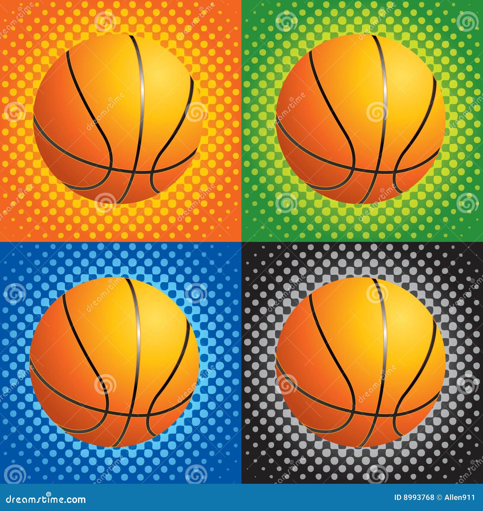 Halftone basketballs stock vector. Illustration of background - 8993768