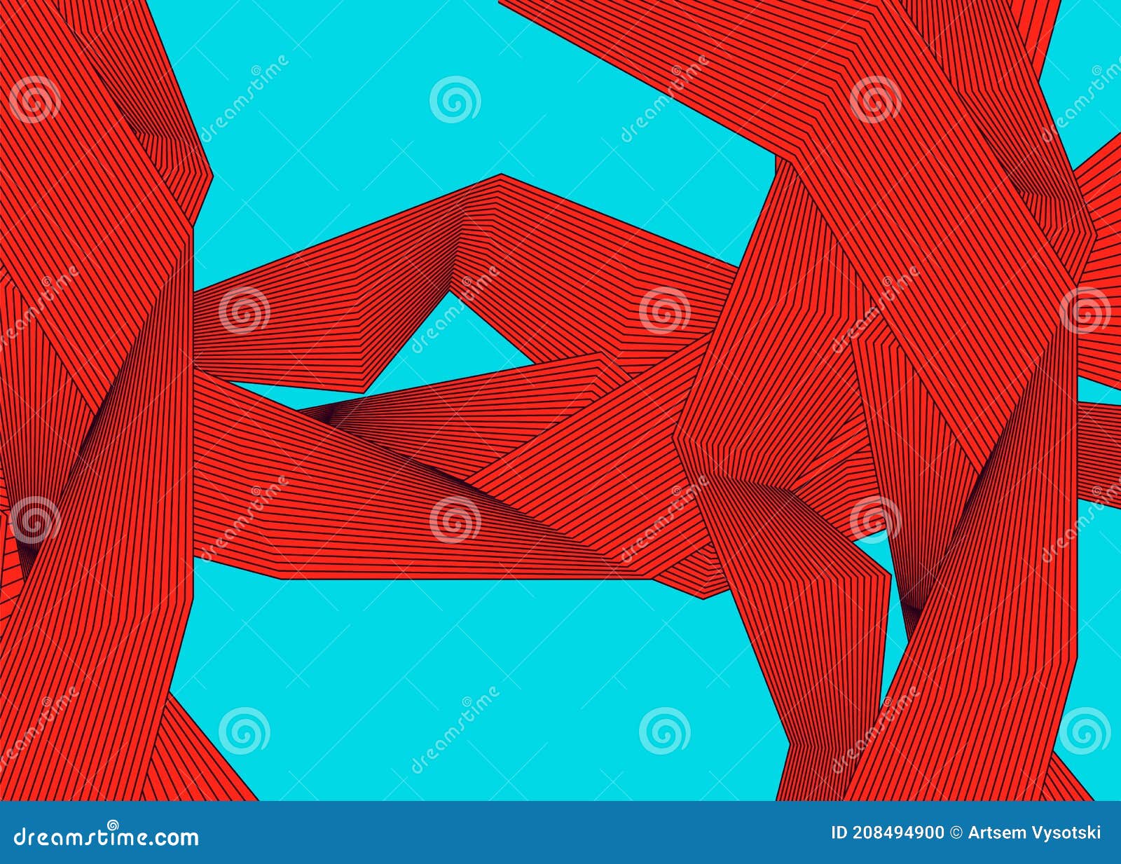 Halftone Bitmap Lines Retro Background Red and Blue. Stock Vector ...