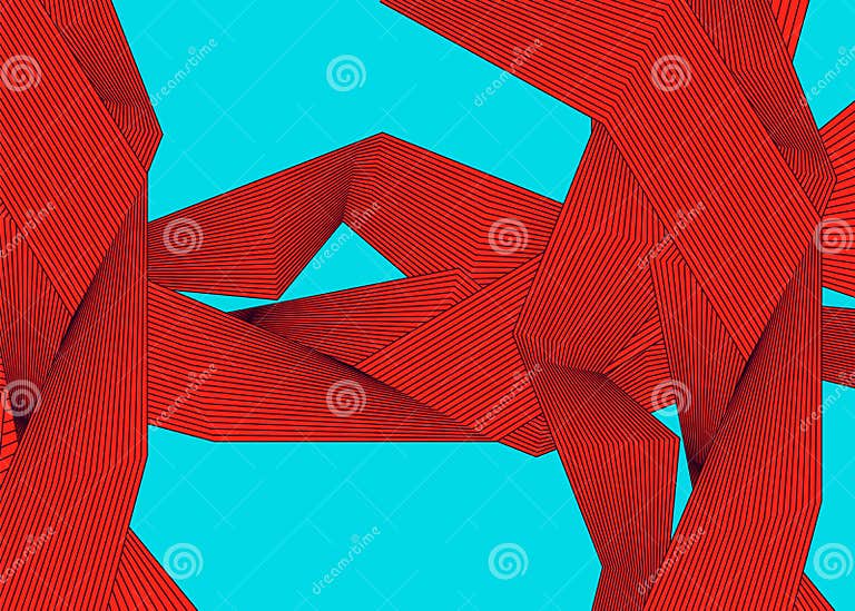 Halftone Bitmap Lines Retro Background Red and Blue. Stock Vector ...