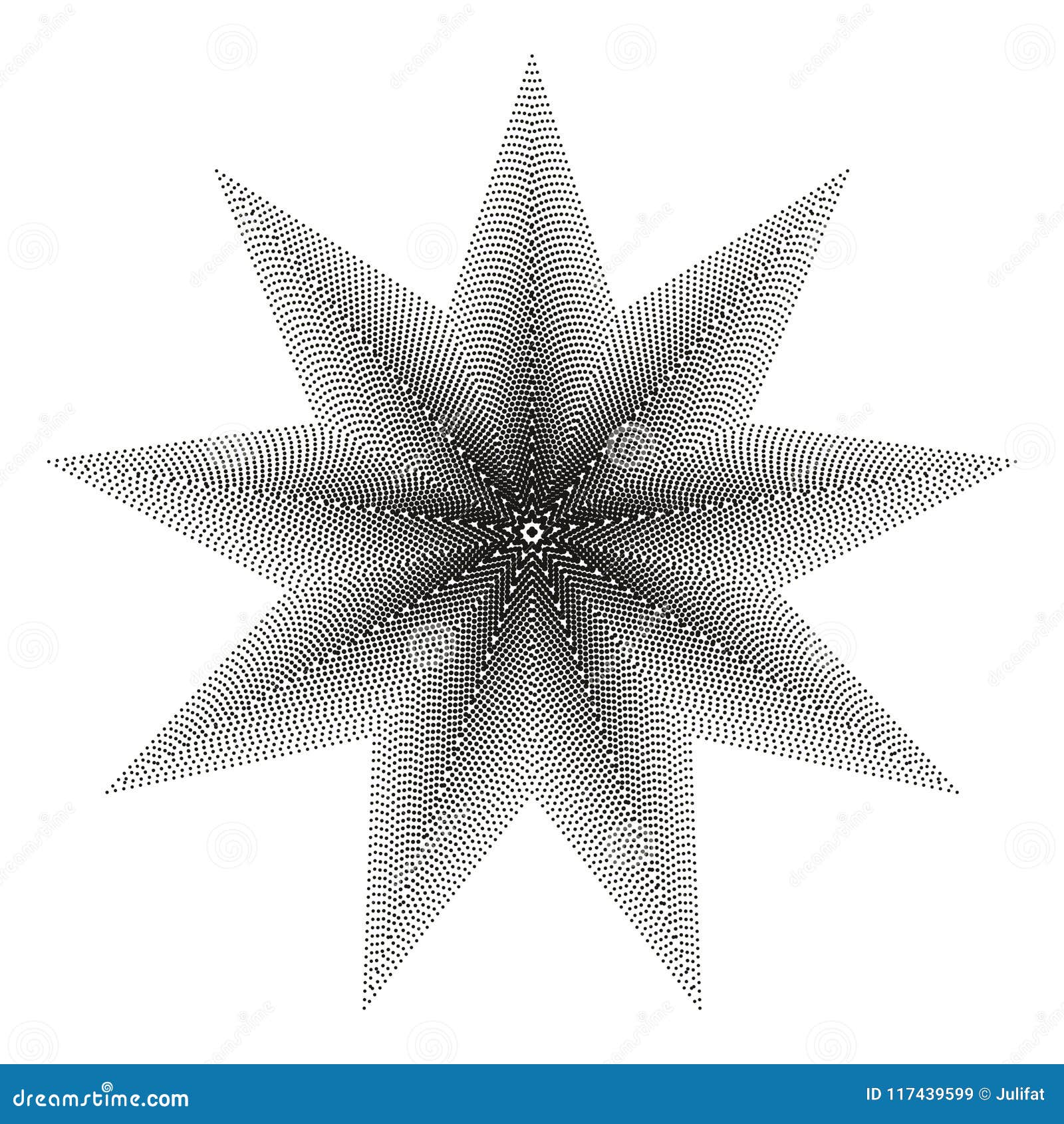 Halftone Black Nine-pointed Star on the White Background Stock Vector ...
