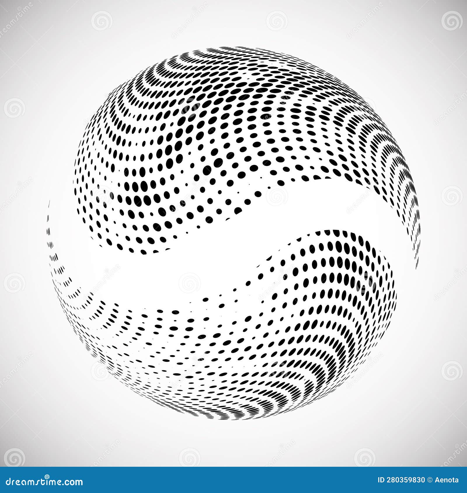 Halftone Black and White Ball Stock Vector - Illustration of ball ...