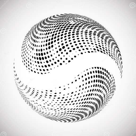 Halftone Black and White Ball Stock Vector - Illustration of ball ...