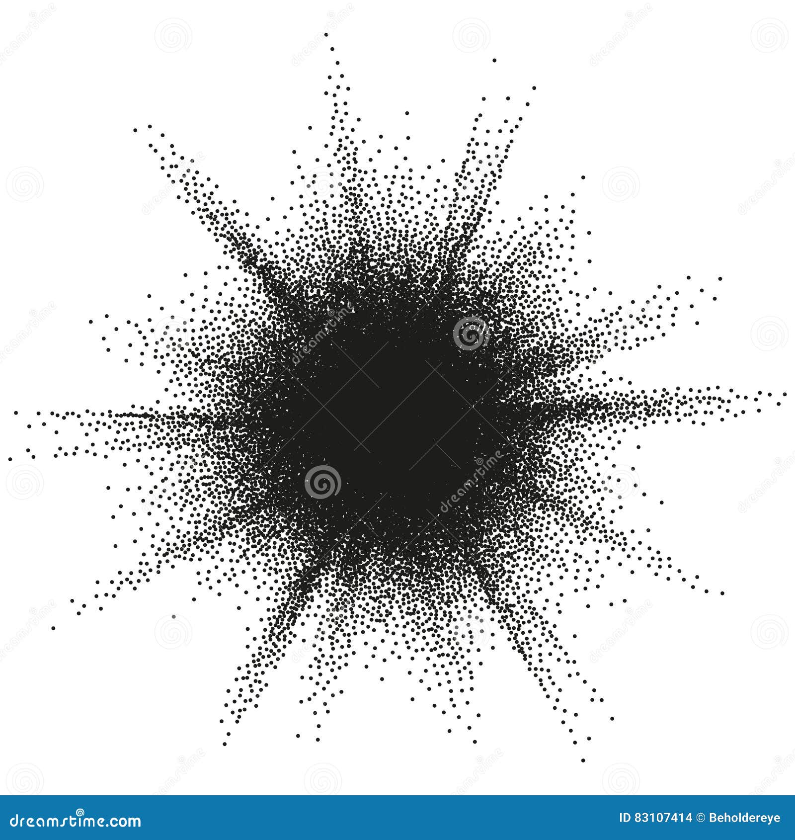 Halftone blast. EPS 10 stock vector. Illustration of glow - 83107414