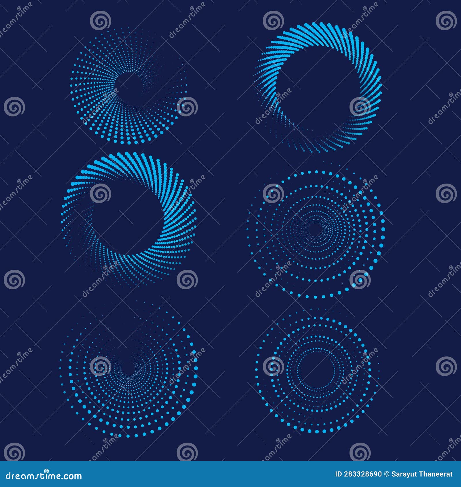 Dotted Frames. Abstract Round Brush Textures, Circle Spotted Borders ...